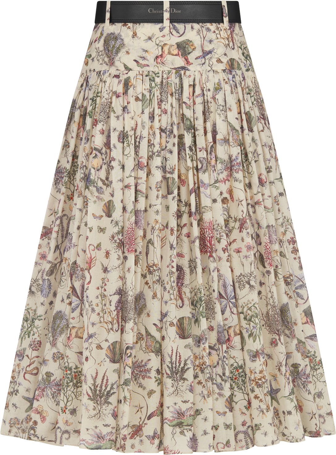 Jupe mi-longue ceinturée Mousseline de coton blanc à motif Dior Cabinet de Curiosités ...