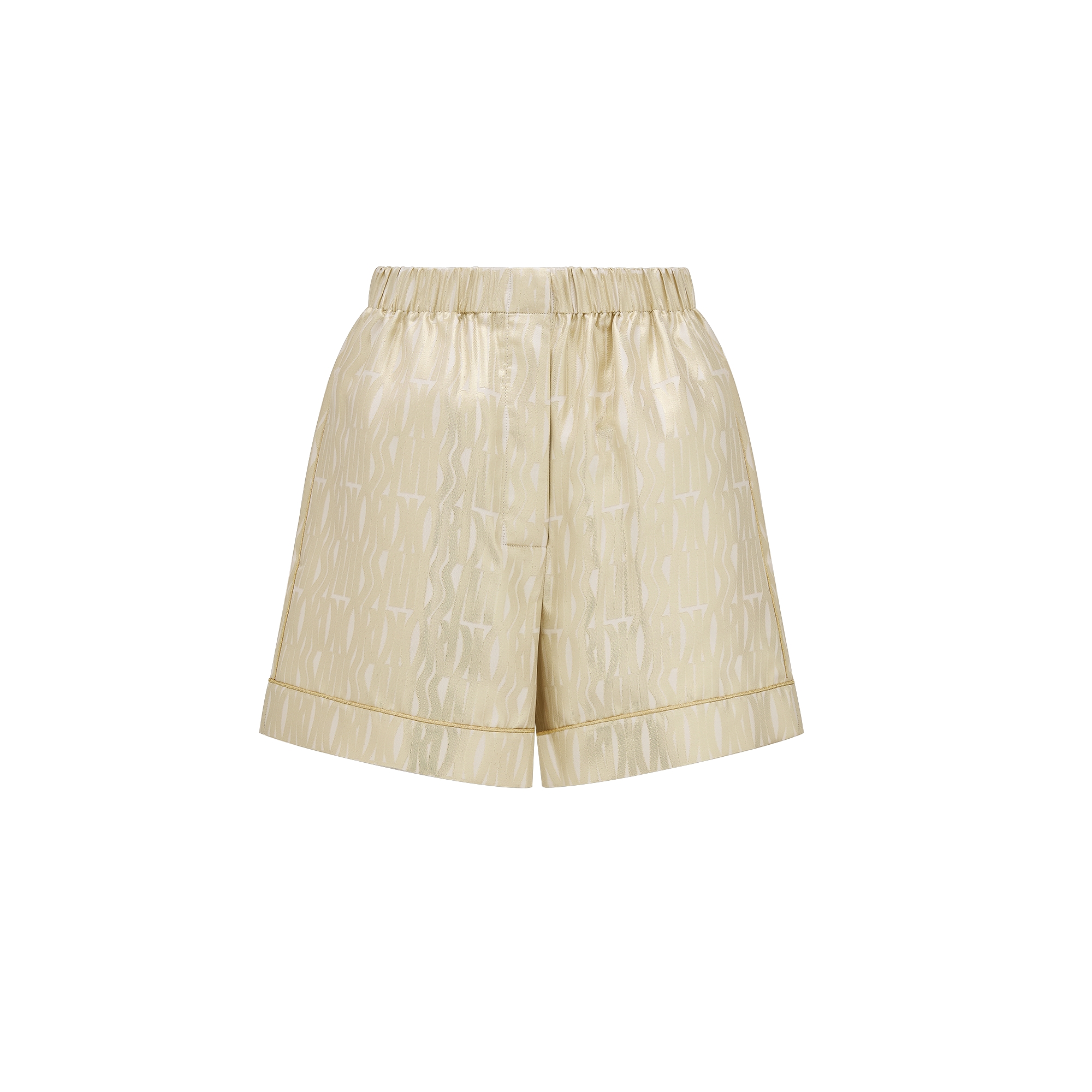 Dior Or Shorts Latte Silk-Blend Twill with Gold-Tone Miss Dior Allover ...