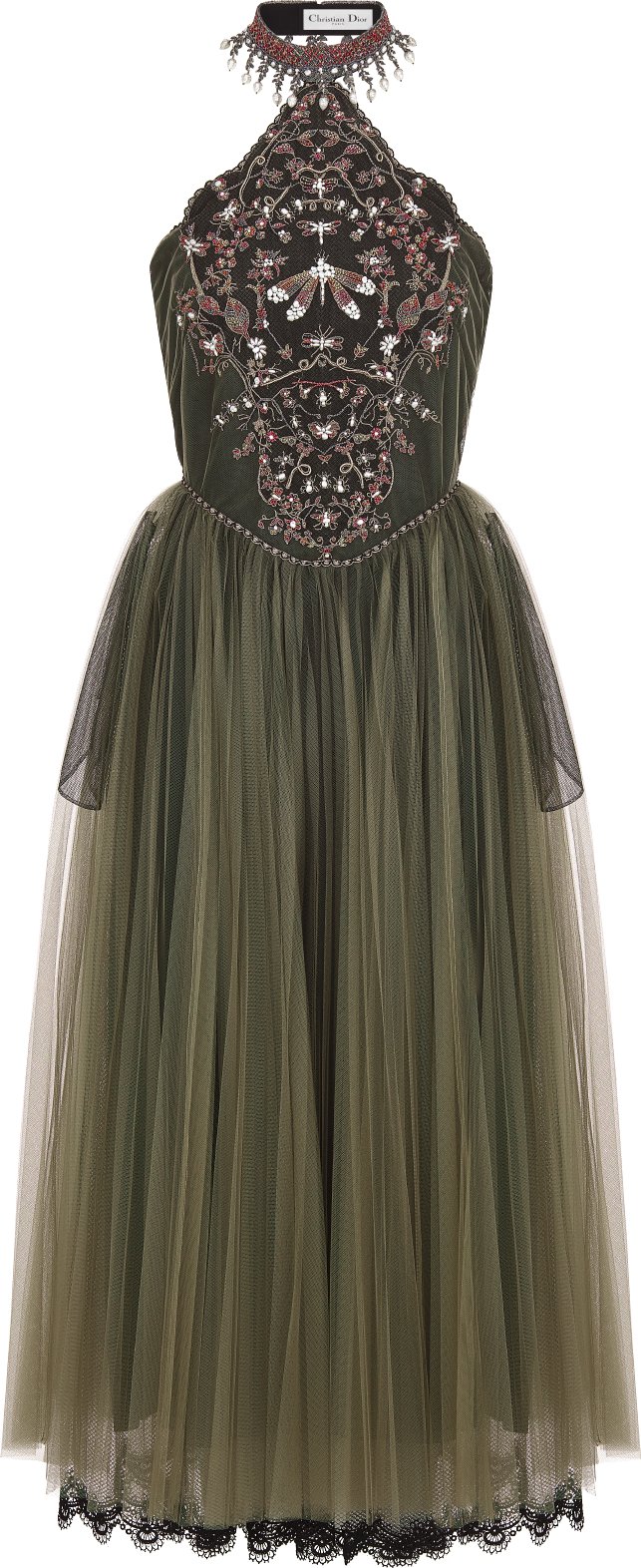 Robe mi-longue brodée Tulle technique à motif Dior Cabinet de ...