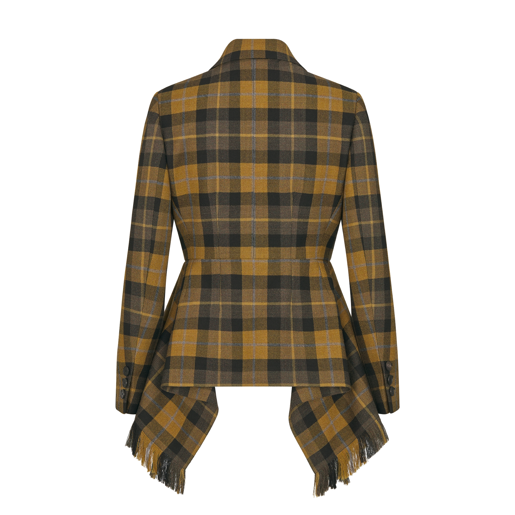 Fitted Jacket Yellow, Gray and White Check'n'Dior Virgin Wool | DIOR