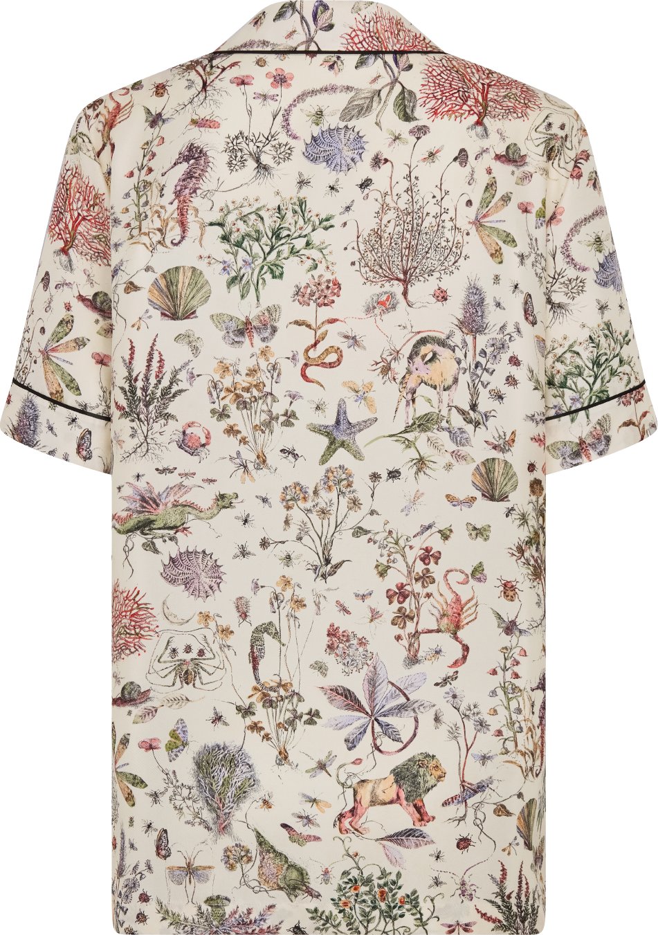 Chemise à manches courtes Twill de soie blanche à motif Dior Cabinet de ...