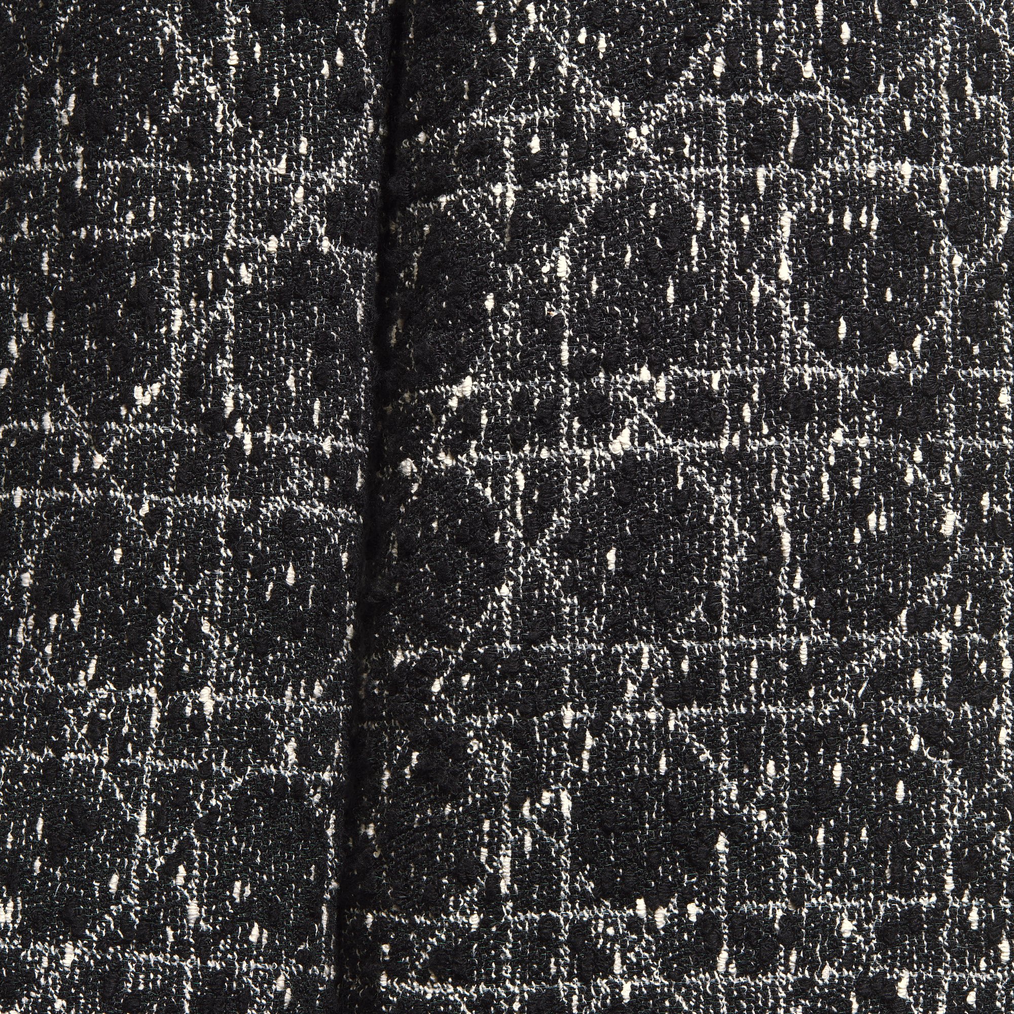 Macrocannage Cropped Jacket Black and White Cotton-Blend Tweed | DIOR