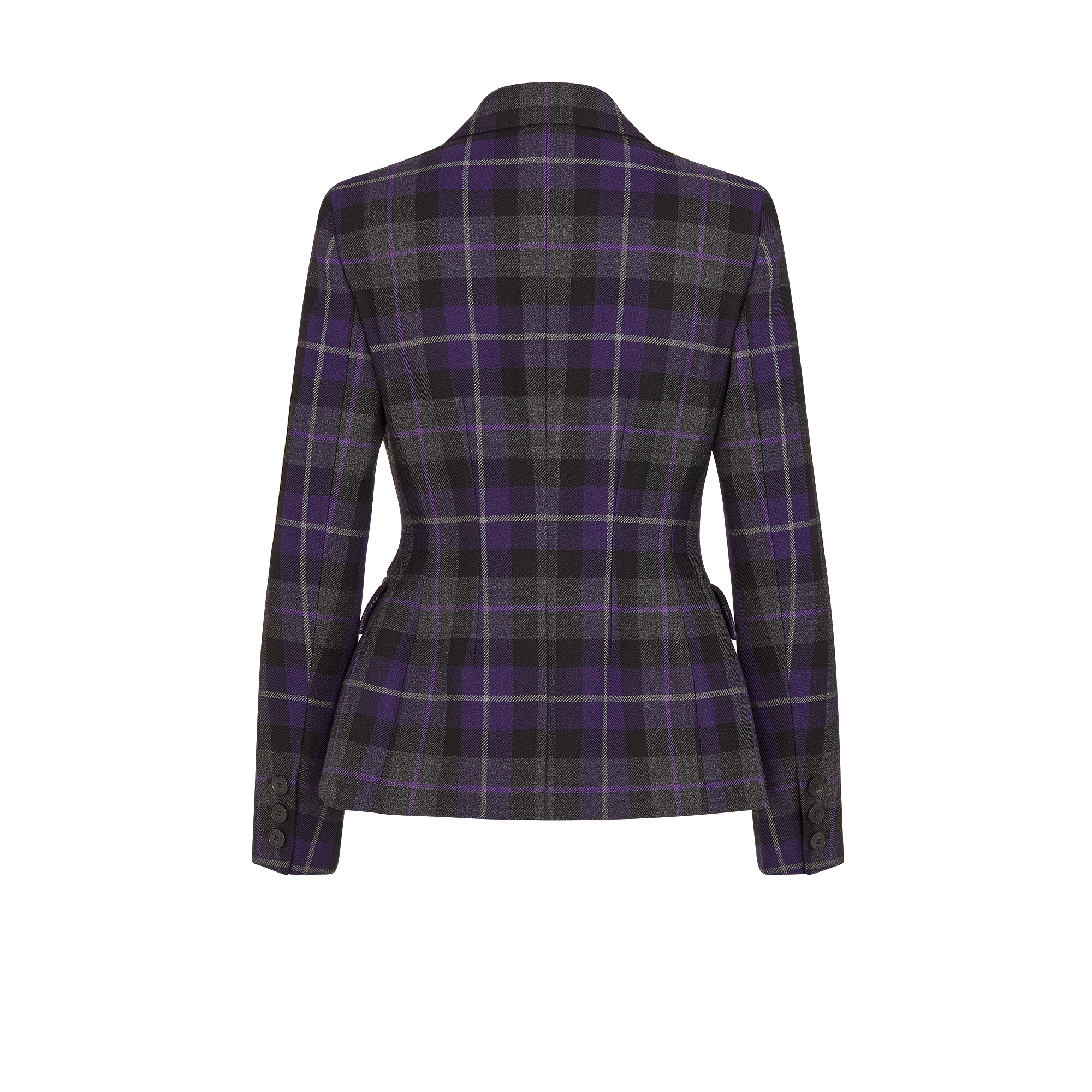 Fitted Jacket Purple, Gray and White Check'n'Dior Virgin Wool | DIOR