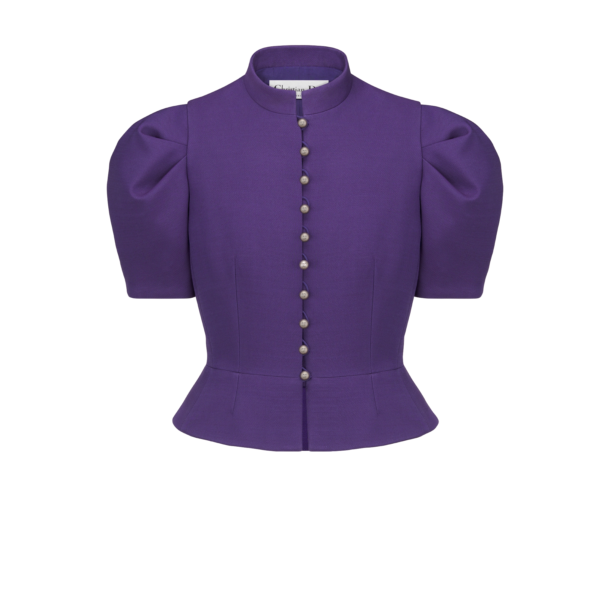 Fitted Short-Sleeved Jacket Purple Wool and Silk | DIOR