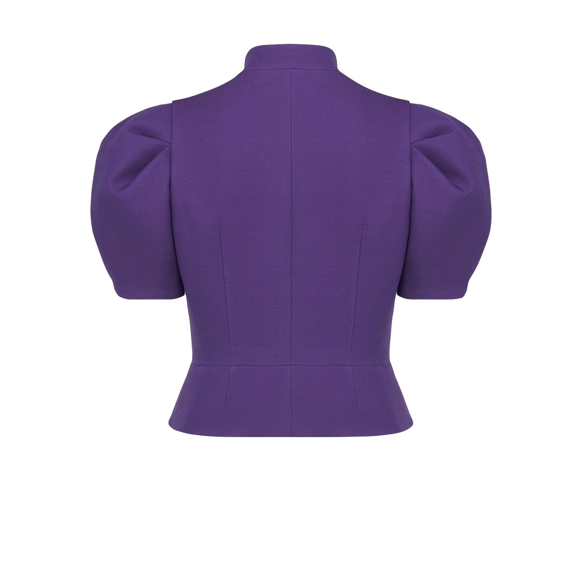 Fitted Short-Sleeved Jacket Purple Wool and Silk | DIOR