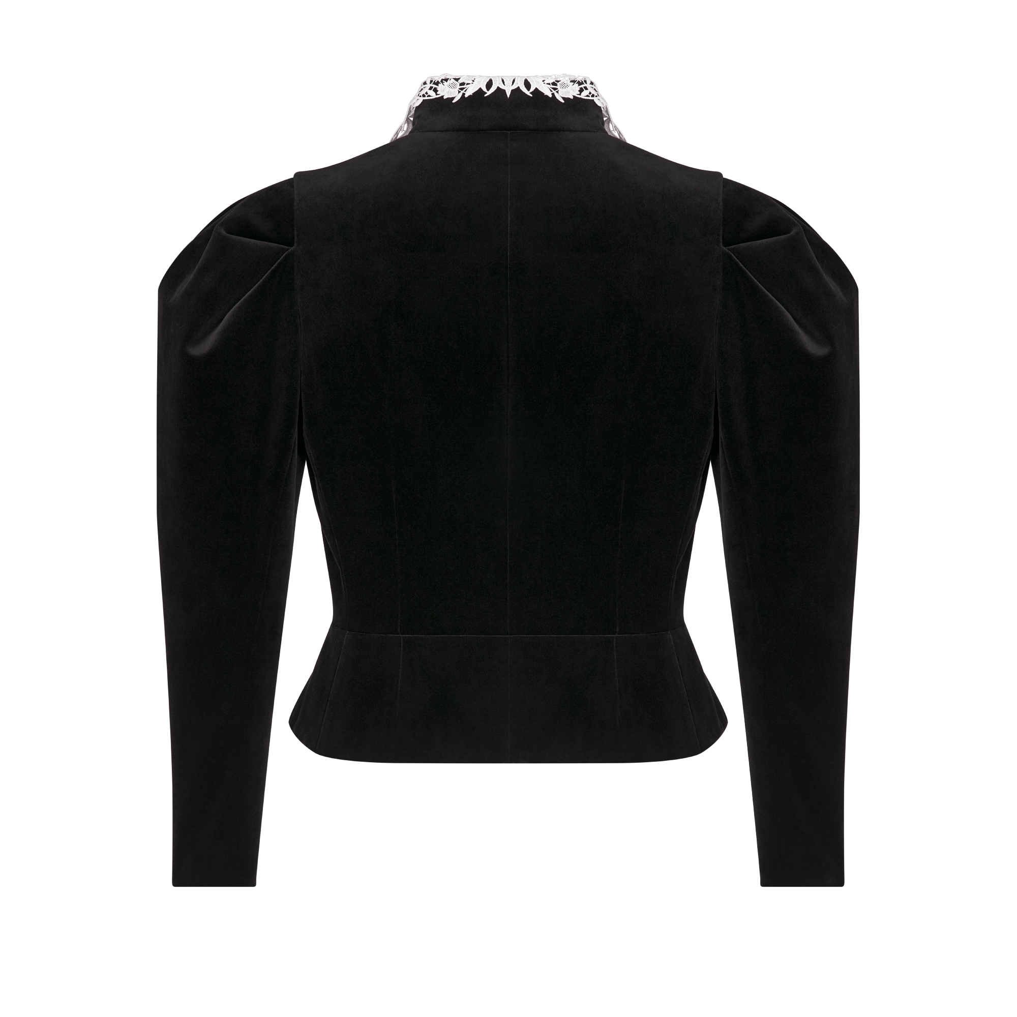 Fitted Jacket with Puff Sleeves Black Cotton Velvet | DIOR