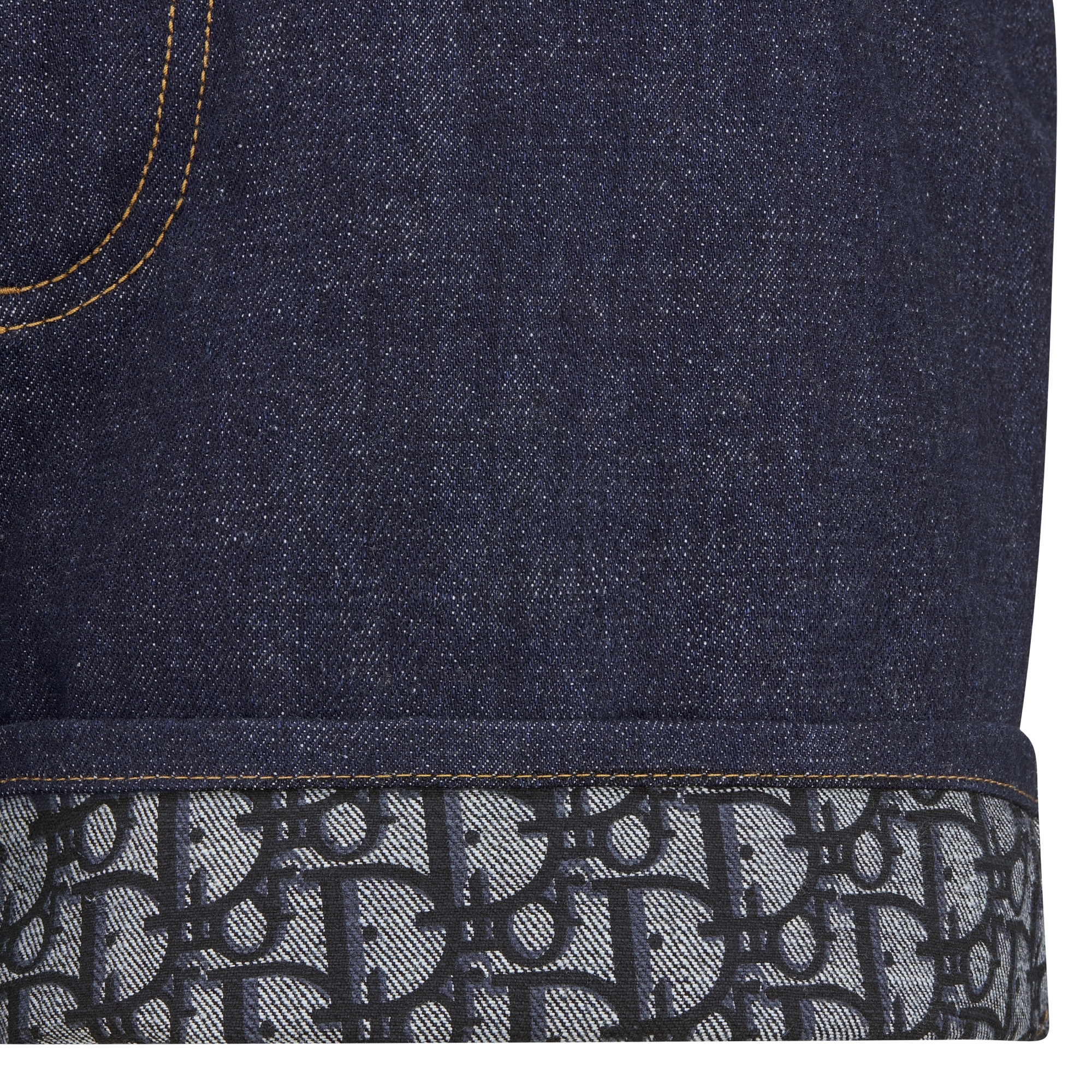 Shorts Blue Raw Cotton Denim with Dior Oblique Interior | DIOR