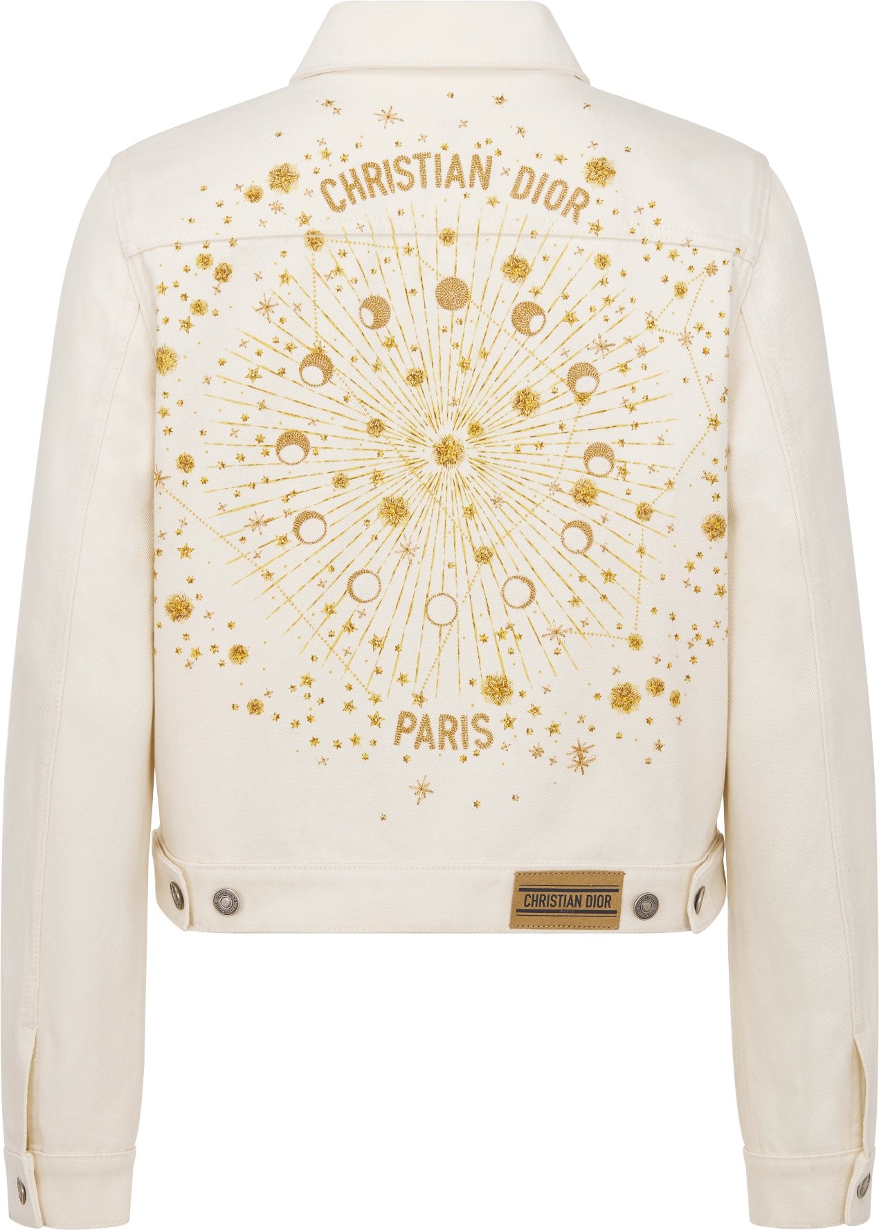 Jacket Ecru Cotton Denim with Gold-Tone Dior Astral Motif | DIOR