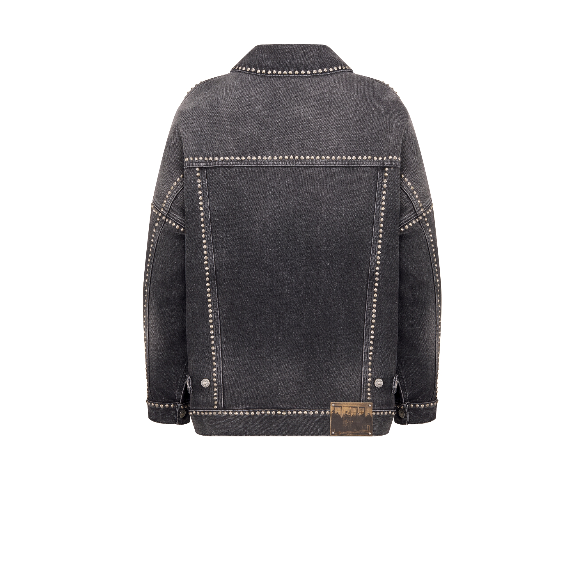 Oversized Studded Jacket Black Stonewashed Cotton Denim | DIOR