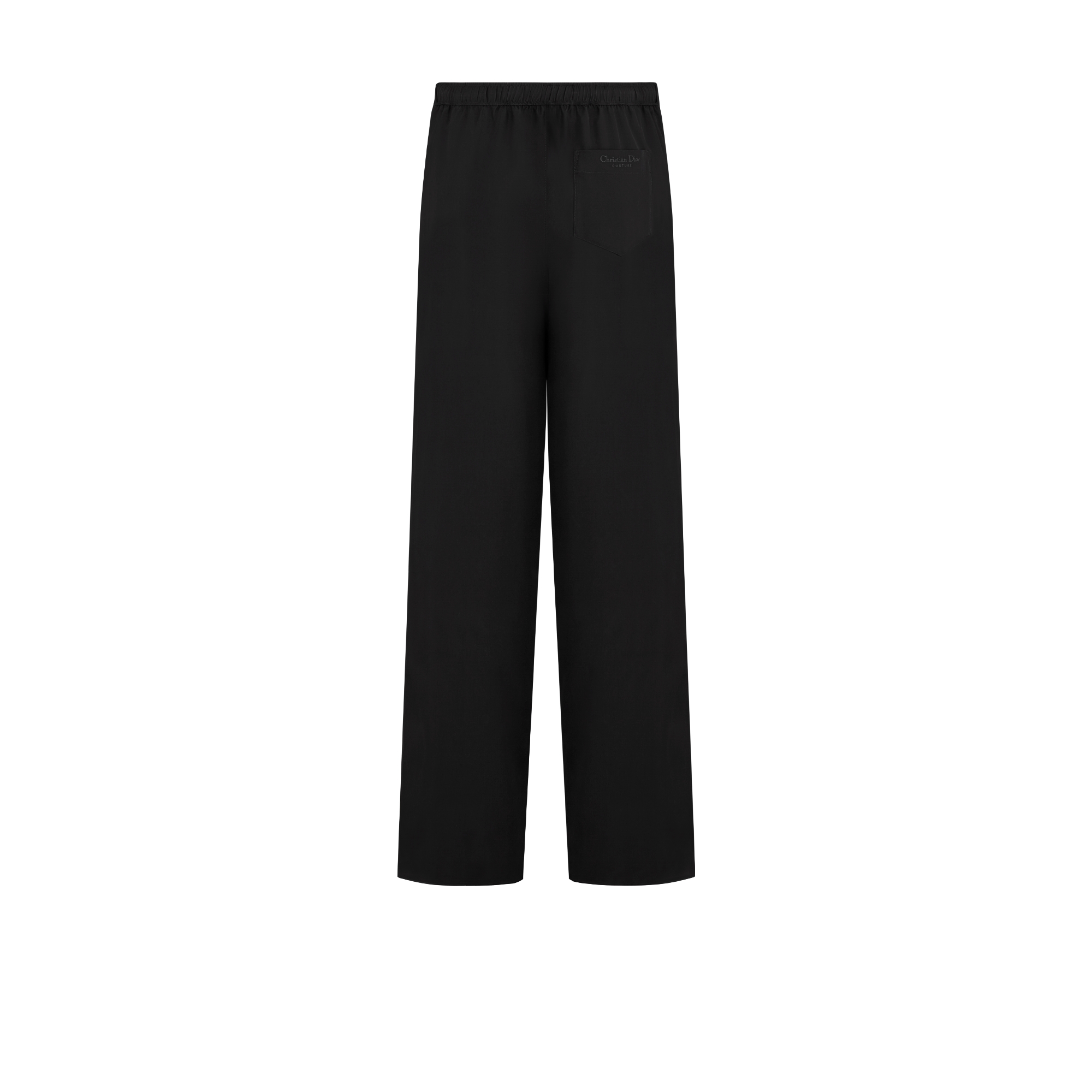 Christian Dior Couture Embroidery Stretch-Waist Pants Black Silk | DIOR