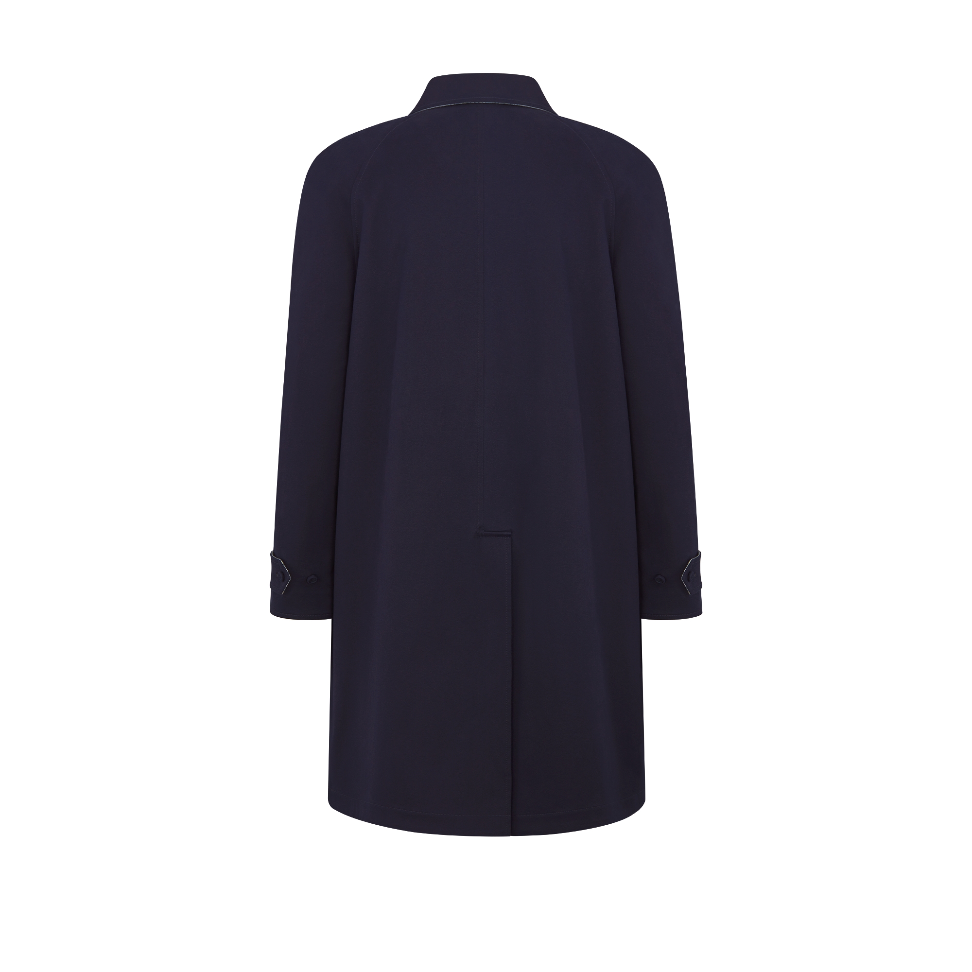 Christian Dior Couture Embroidered Coat Blue Cotton-Blend Gabardine | DIOR