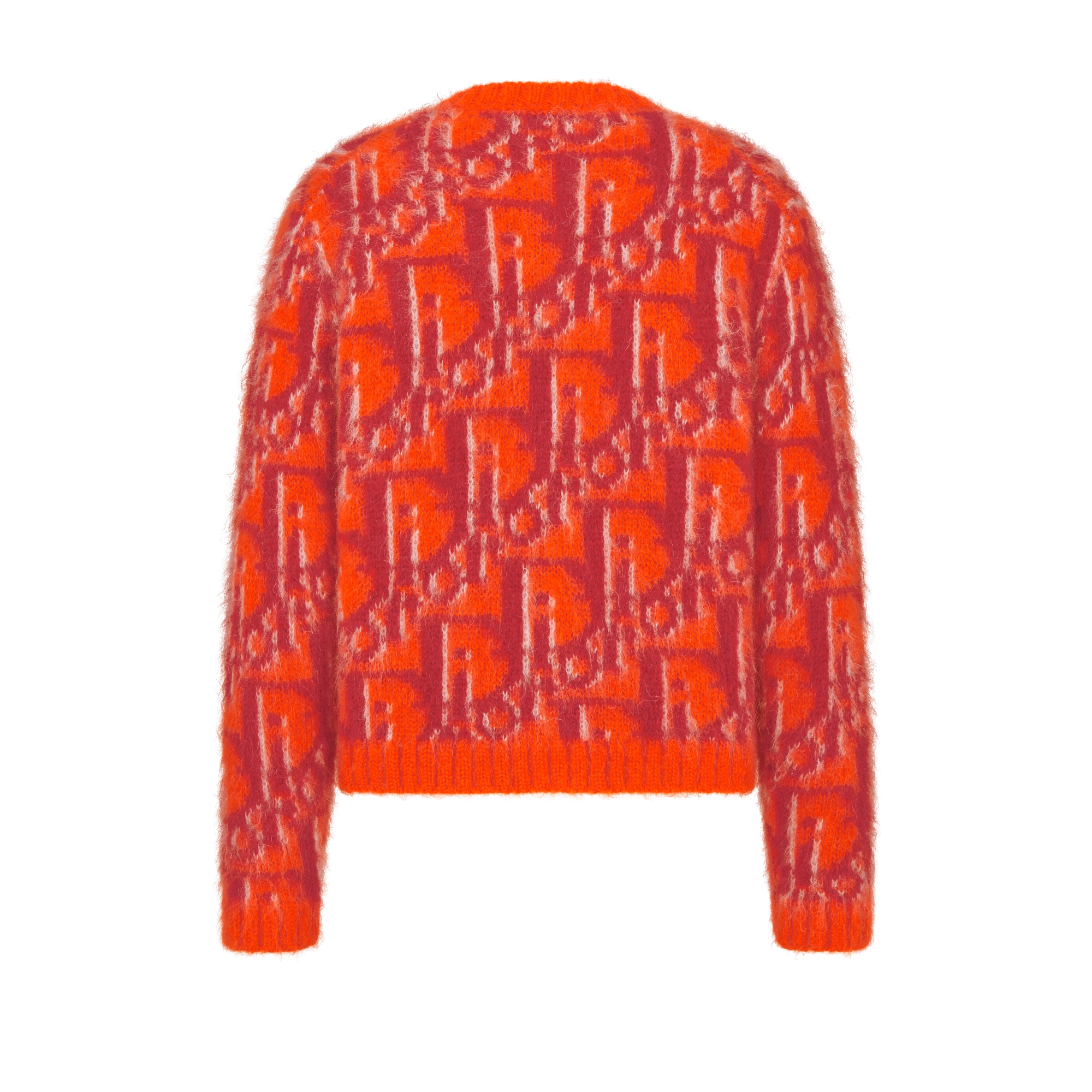 Dior Oblique Cardigan Orange and Red Mohair and Wool Blend Knit | DIOR
