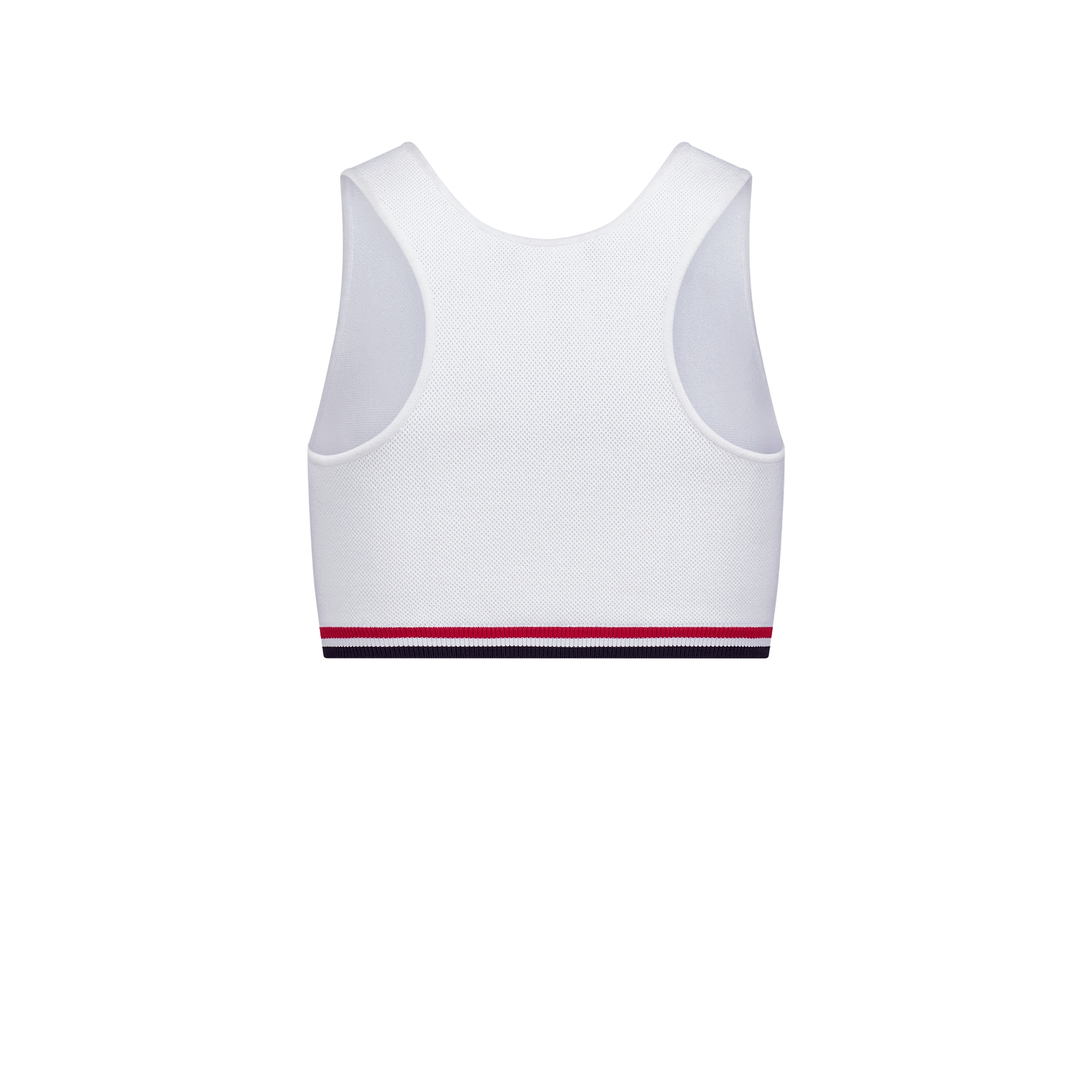 Dior Vibe Cropped Tank Top White Technical Mesh with Three-Tone ...