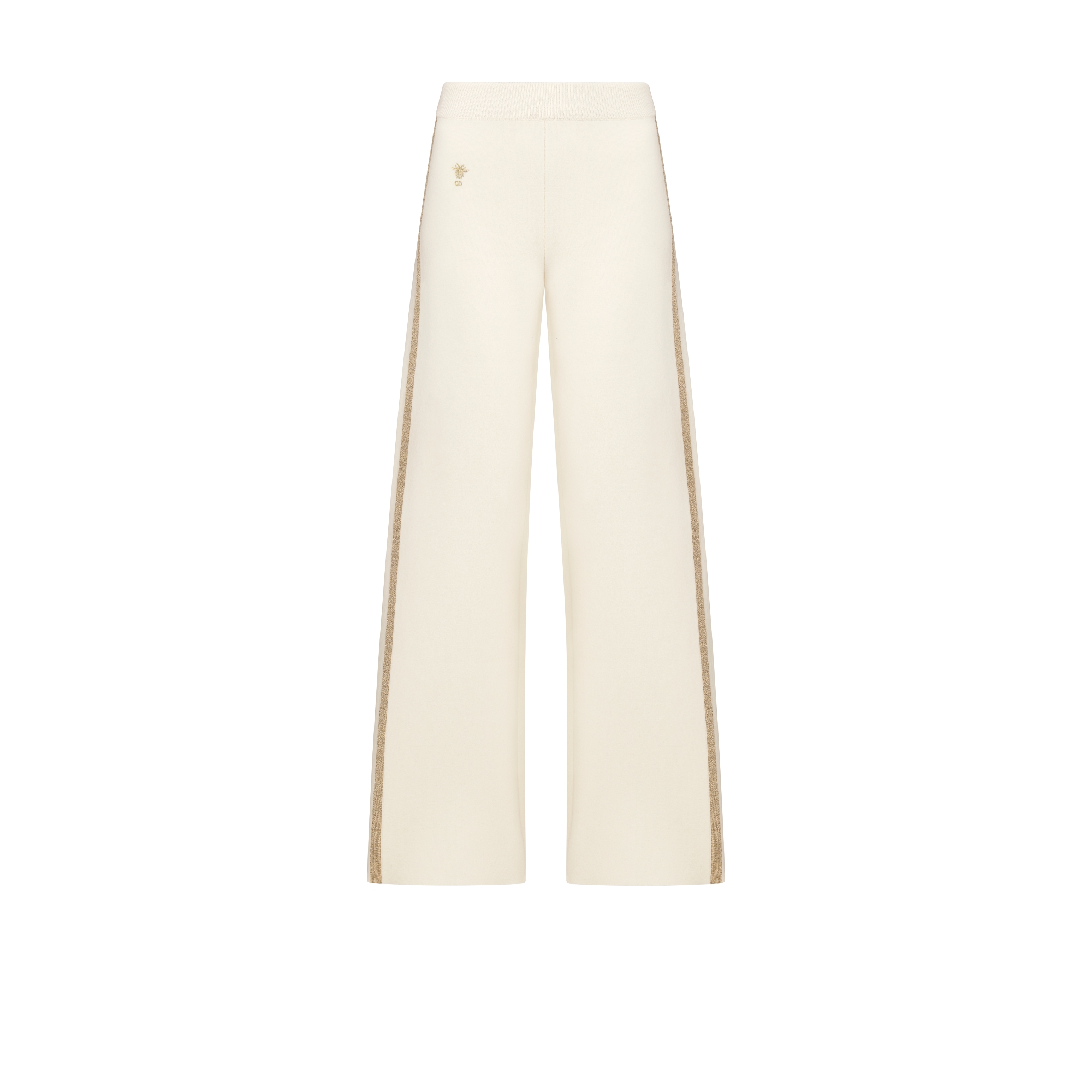 DiorAlps Pants Ecru and Gold-Tone Blended Virgin Wool and Cashmere Knit ...