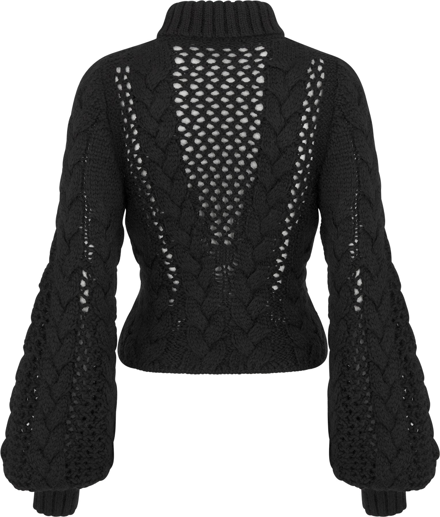 Turtleneck Sweater Black Cable-Knit Alpaca, Mohair and Wool Blend | DIOR