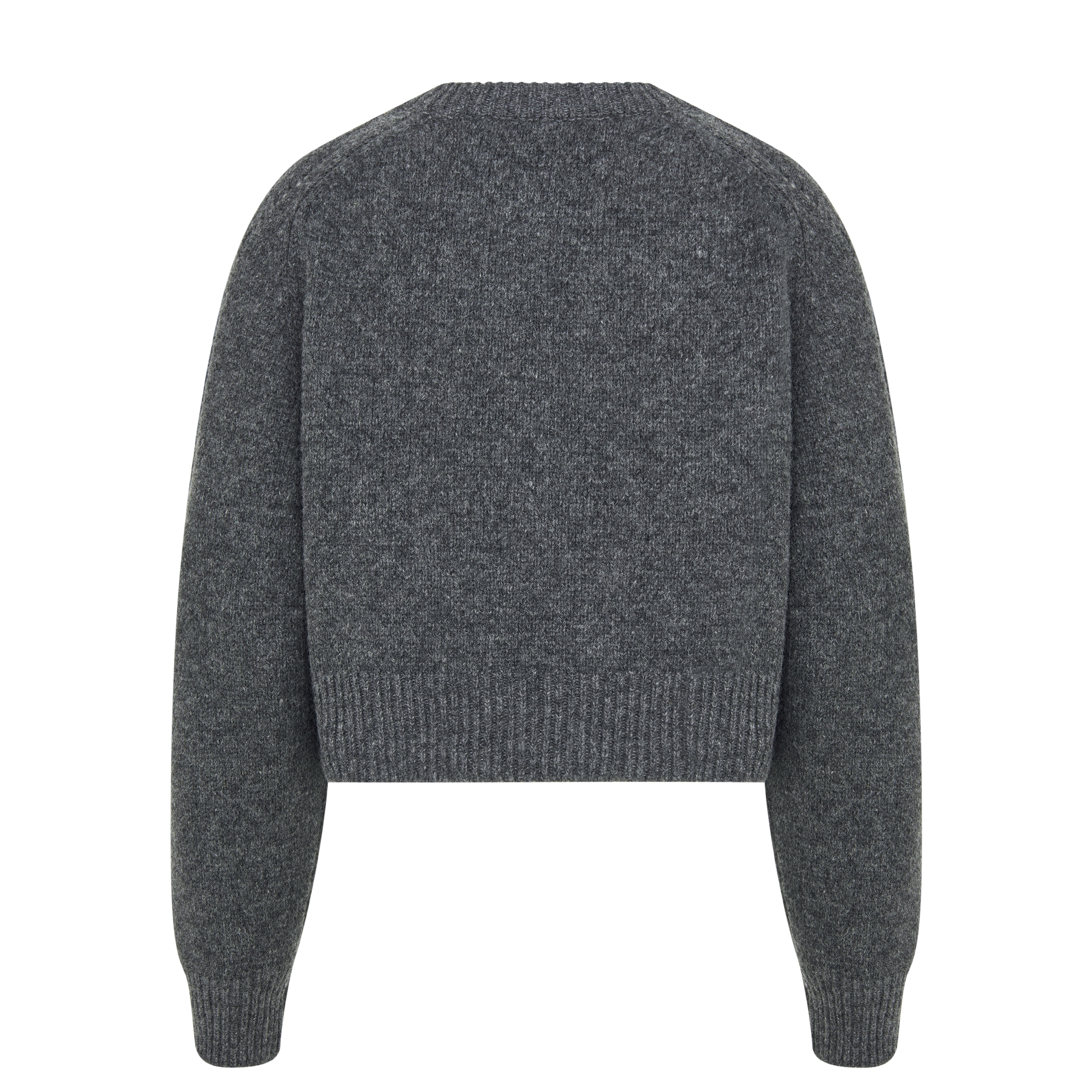 Pull court Maille de laine et cachemire gris à patchs lion et Monsieur Dior Patchwork | DIOR