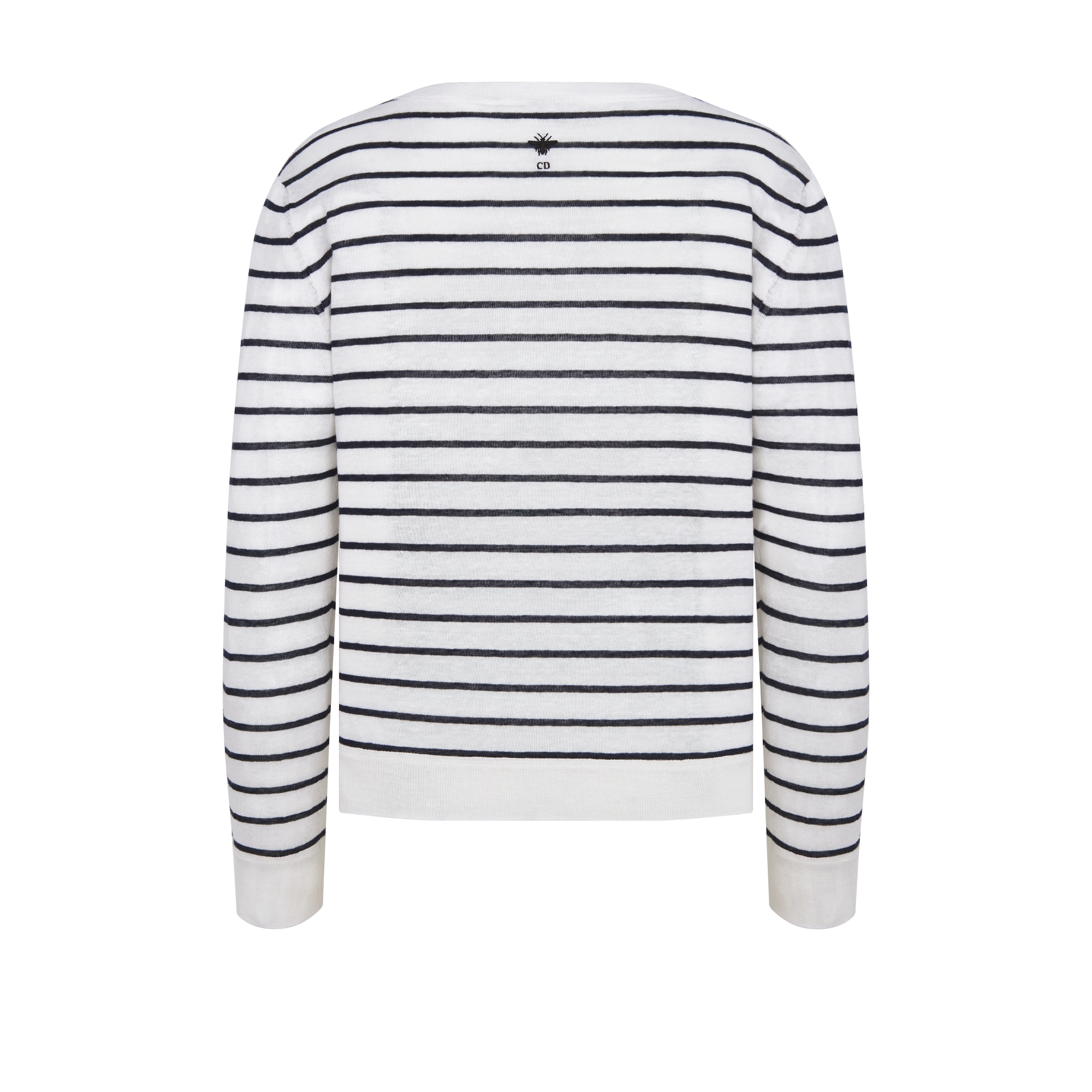 Dior Marinière Sweater Navy Blue and White Linen, Cashmere and Silk ...