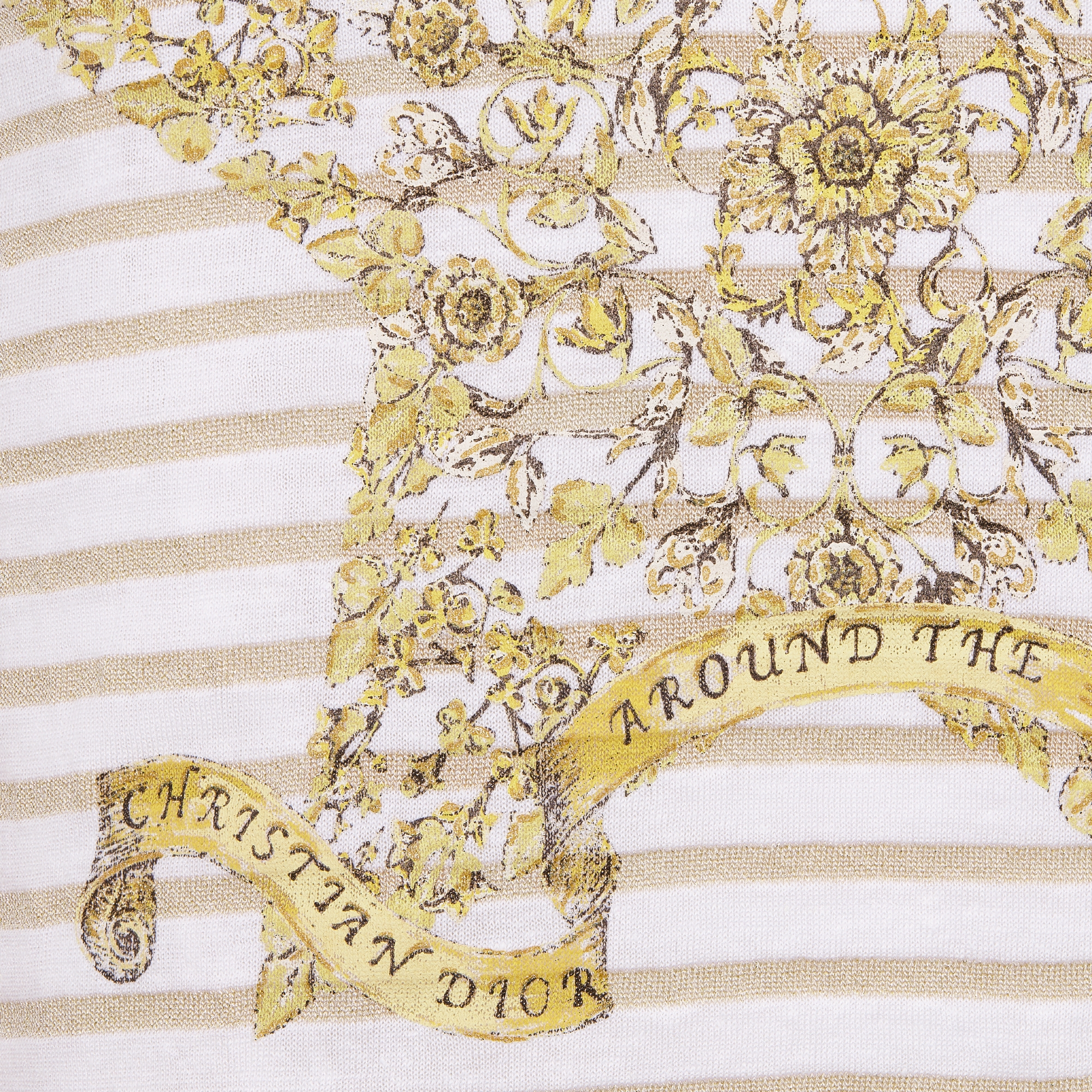 Dior Marinière Sweater Gold-Tone and White Blended Linen, Cashmere and ...