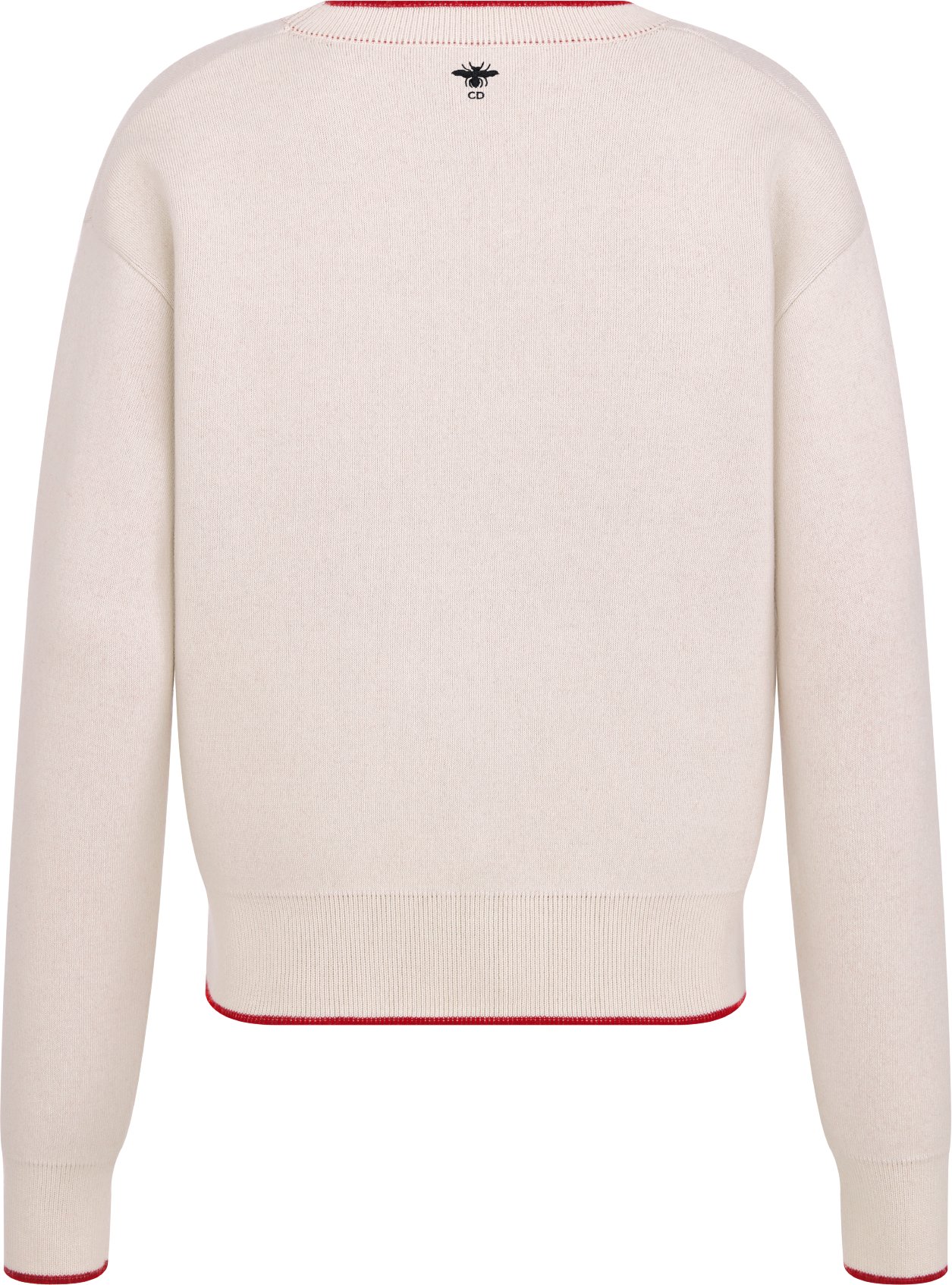 Dioramour Embroidered Sweater White Cashmere and Virgin Wool Knit with ...