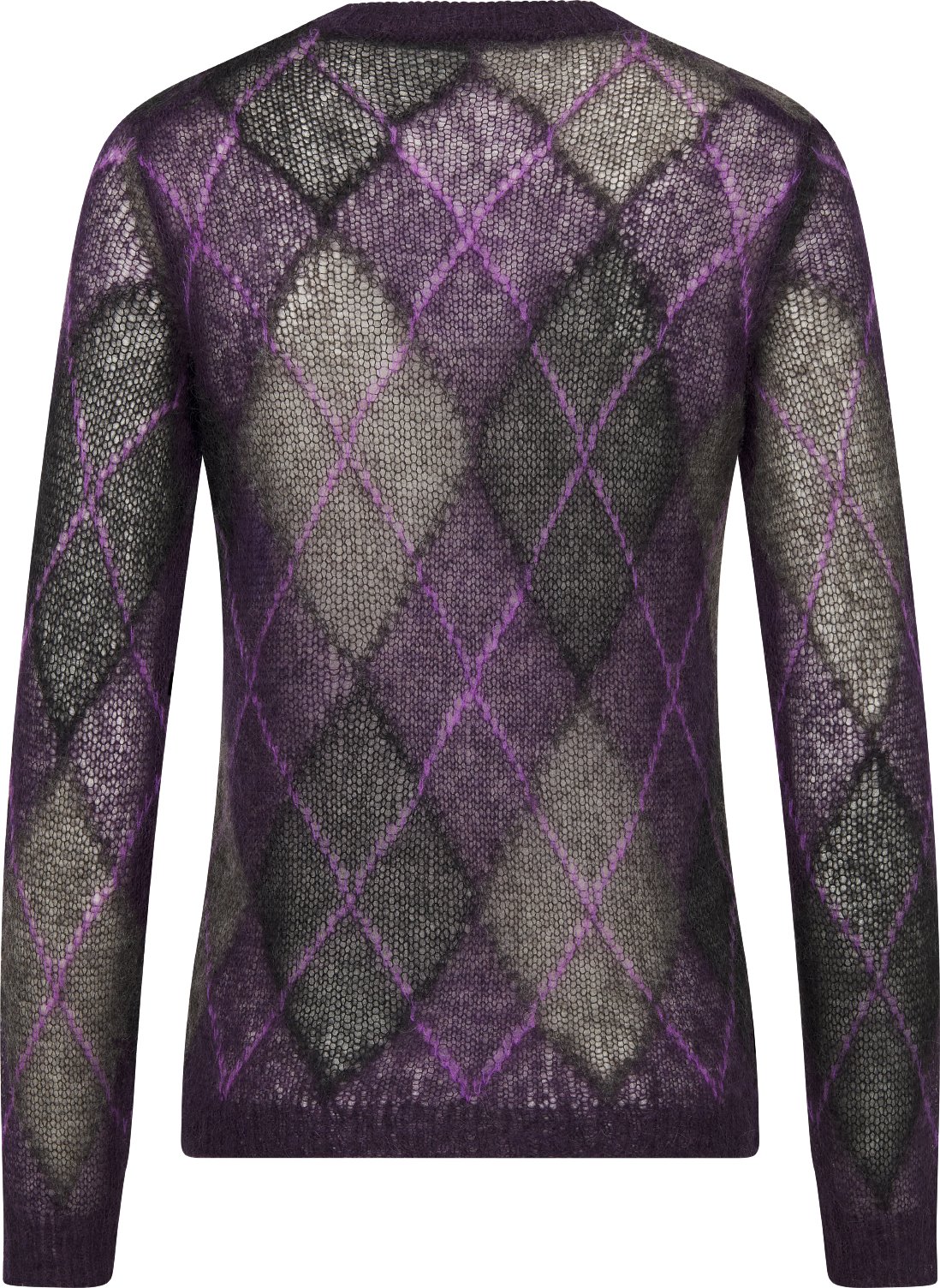 Sweater Purple Blended Mohair, Alpaca and Wool Knit with Graphic Motifs ...