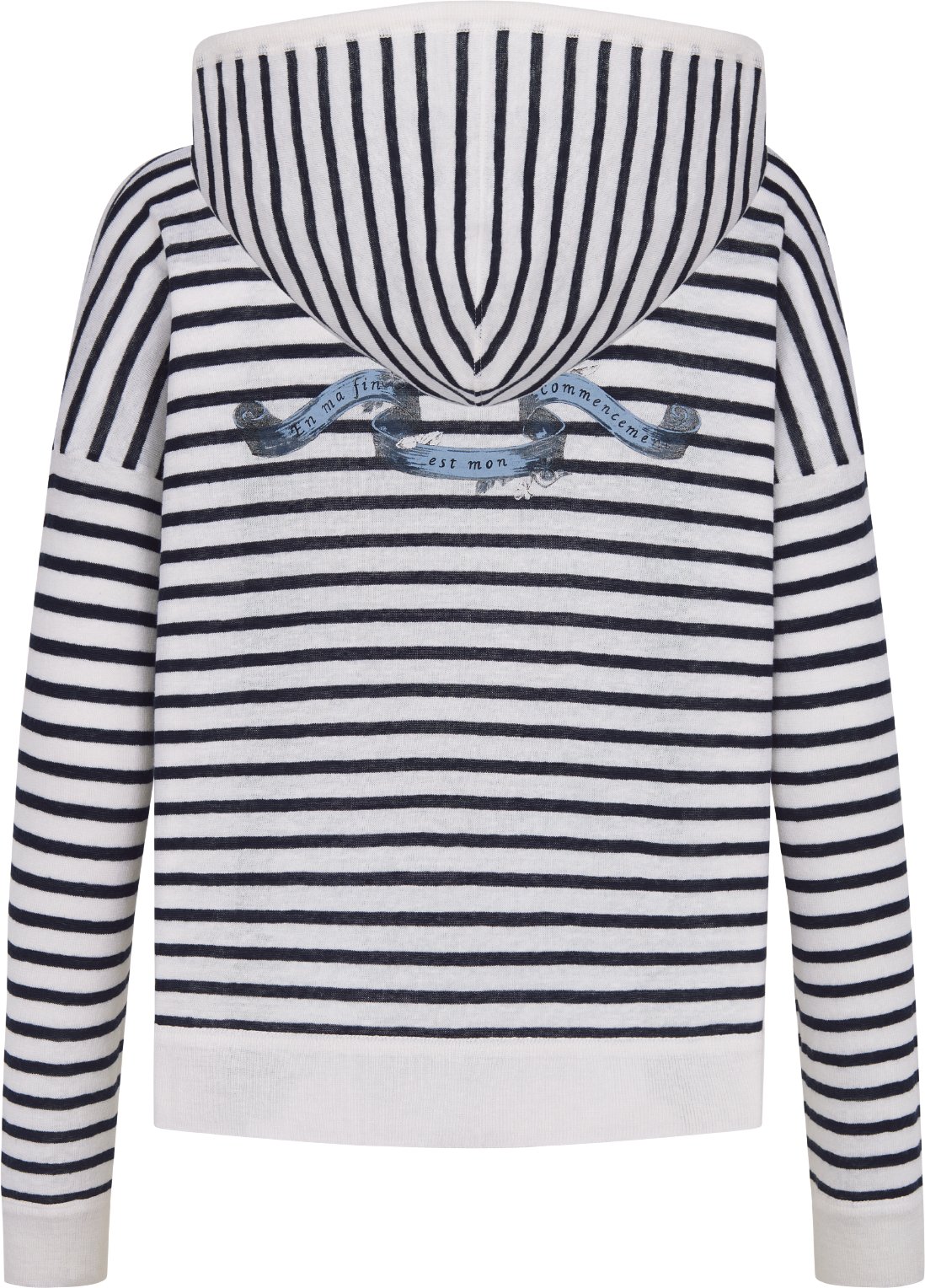 Dior Marinière Hooded Sweater Navy Blue and White Linen, Cashmere and ...