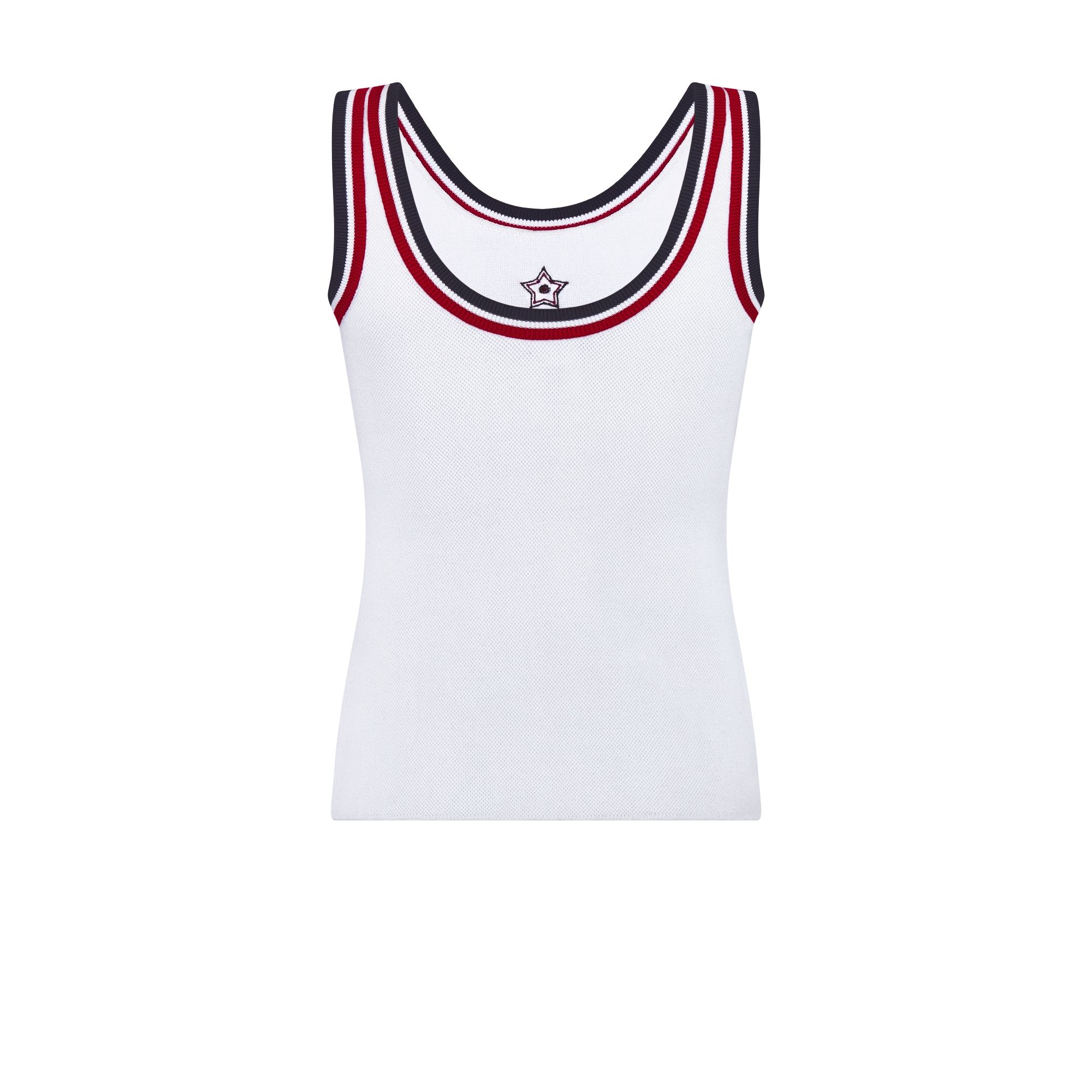 Dior Vibe Tank Top White Technical Mesh with Three-Tone Signature | DIOR
