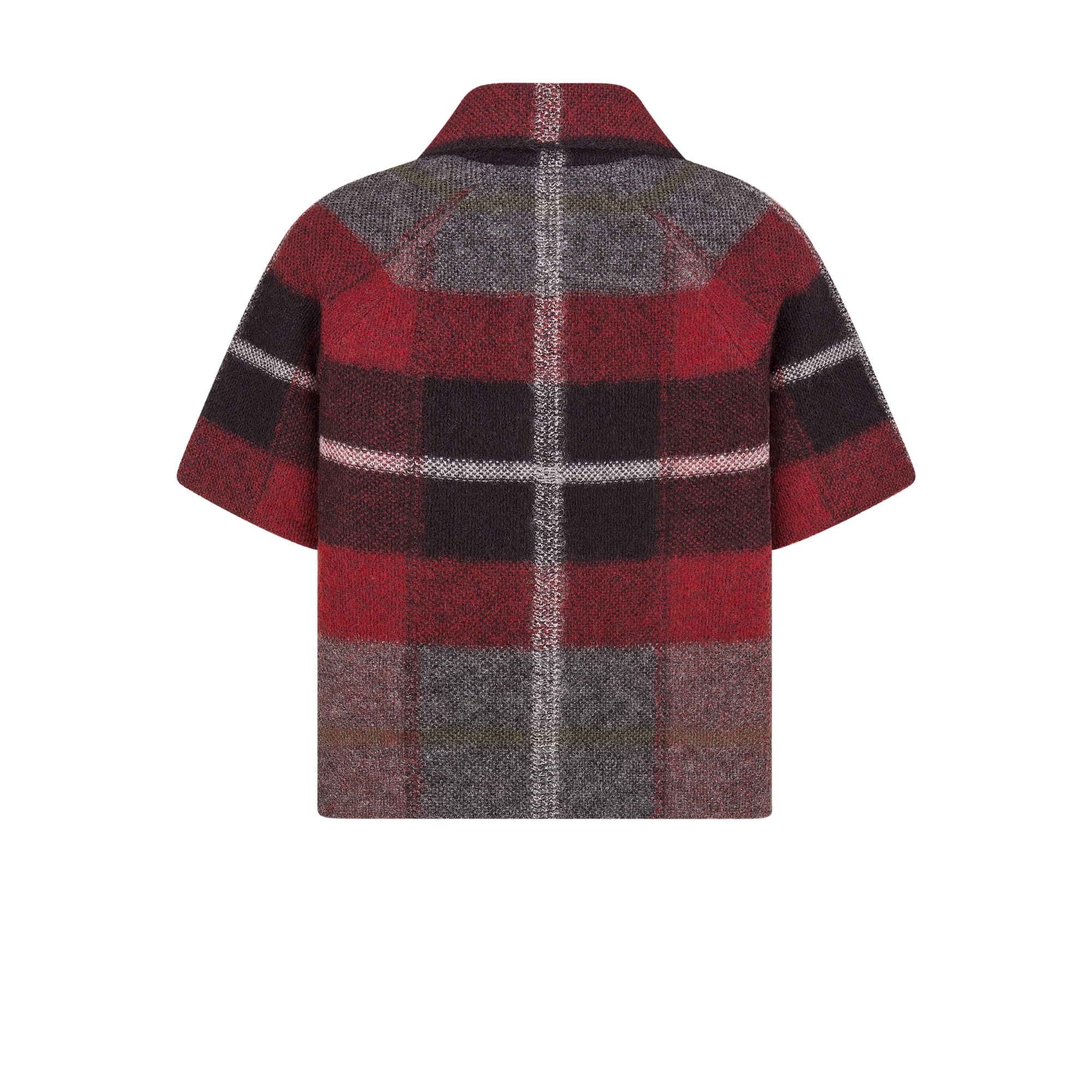 Short-Sleeved Jacket Red, Gray and Black Check'n'Dior Blended Mohair ...