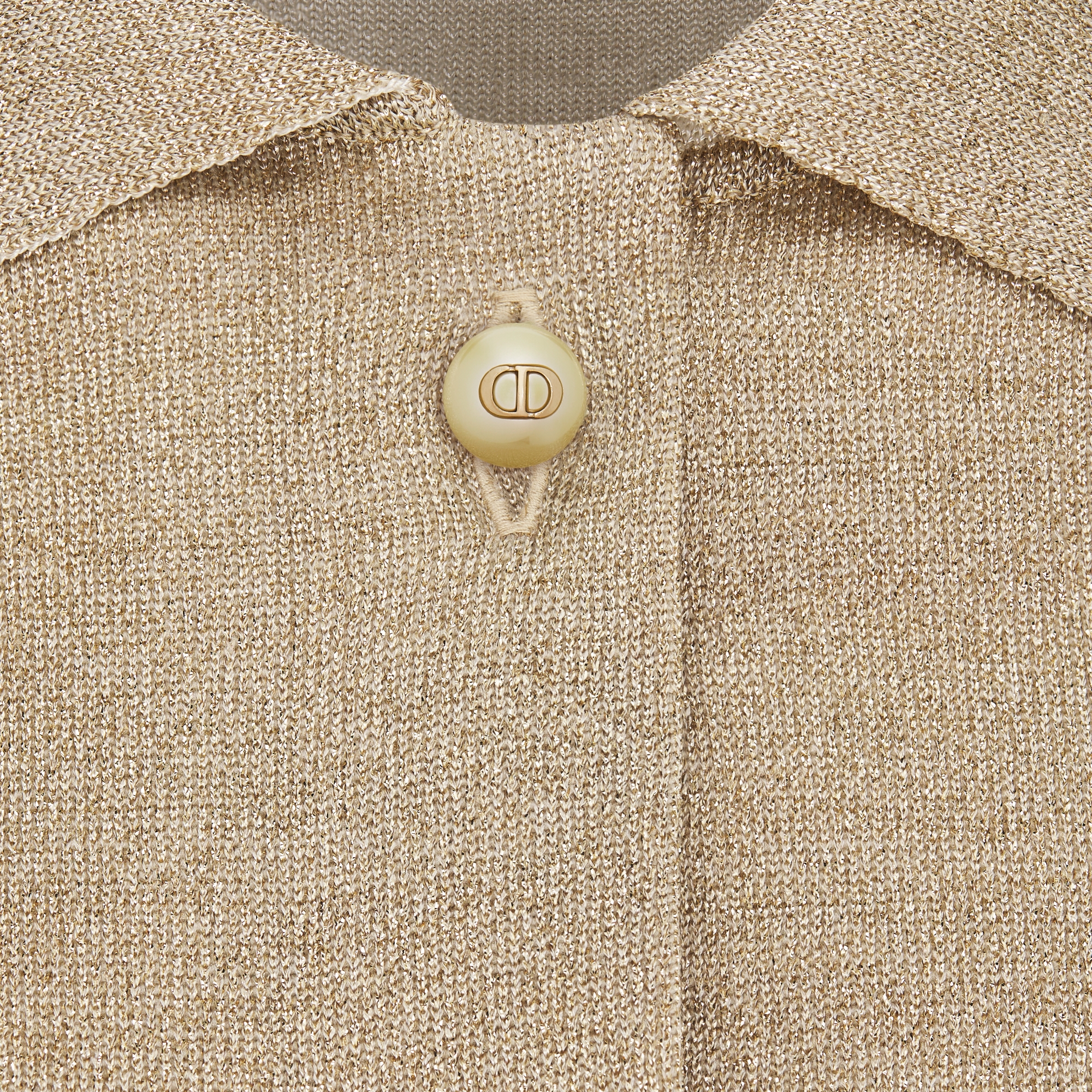 Dior Or Short-Sleeved Jacket Gold-Tone Technical Knit | DIOR