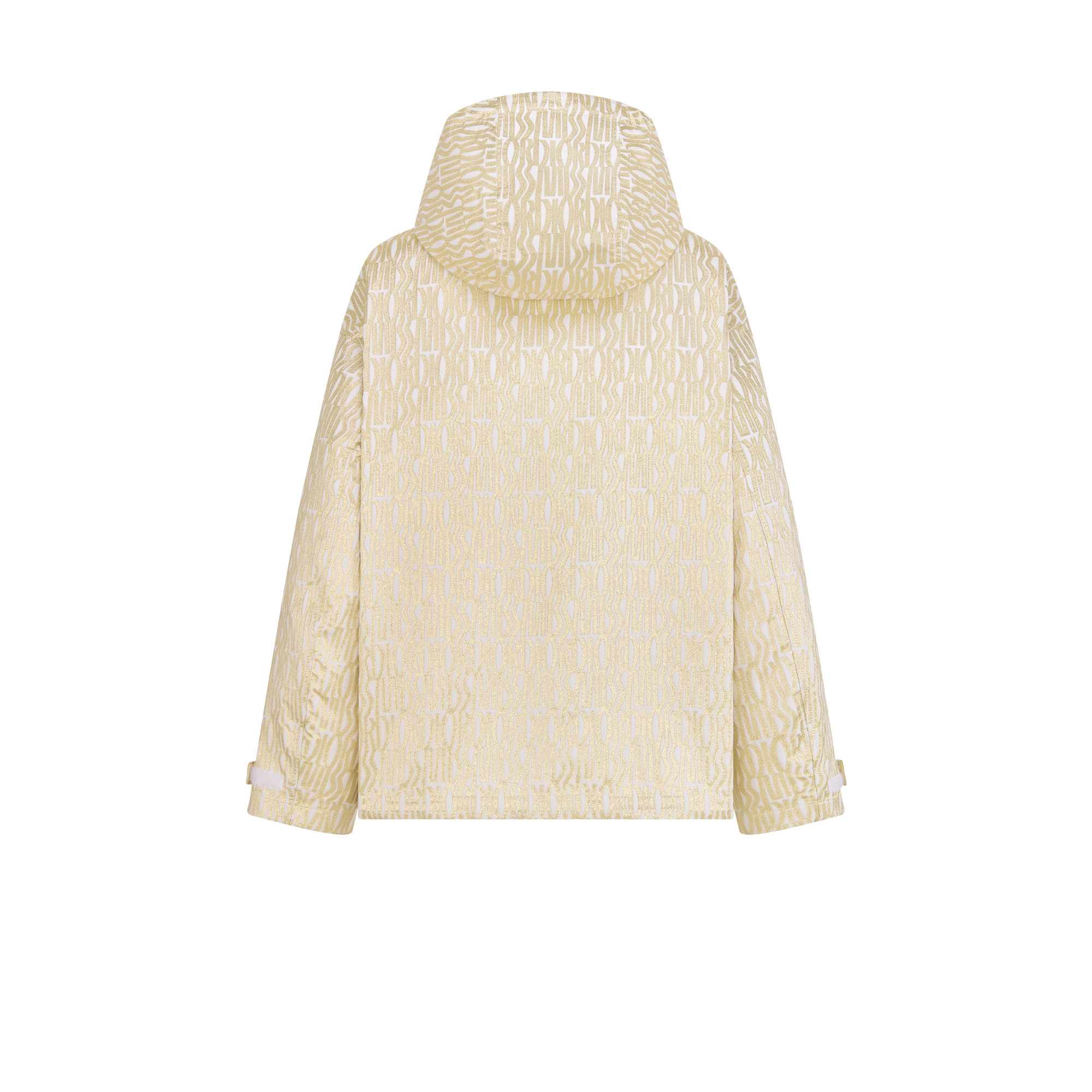 Dior Or Waterproof Hooded Jacket White Technical Taffeta Jacquard with ...