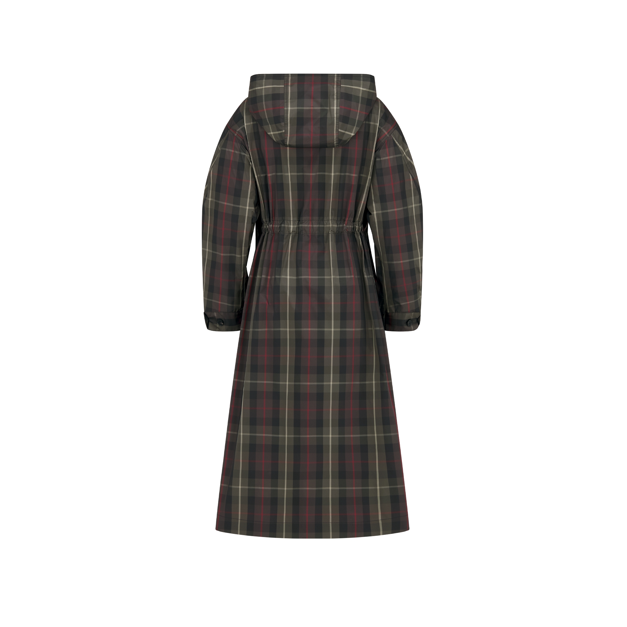 Long Belted Coat Khaki, Red and Black Check'n'Dior Technical Taffeta ...