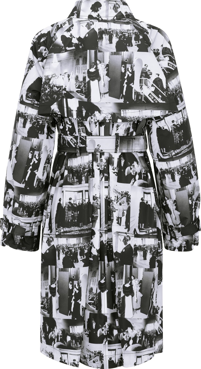 Trench Coat Black and White Technical Taffeta with Monsieur Dior ...