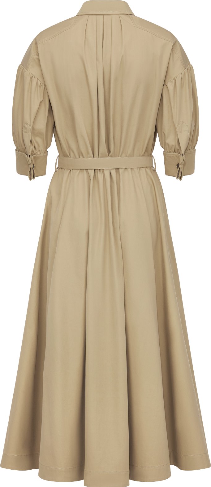 Robe mi-longue évasée Gabardine de coton beige | DIOR