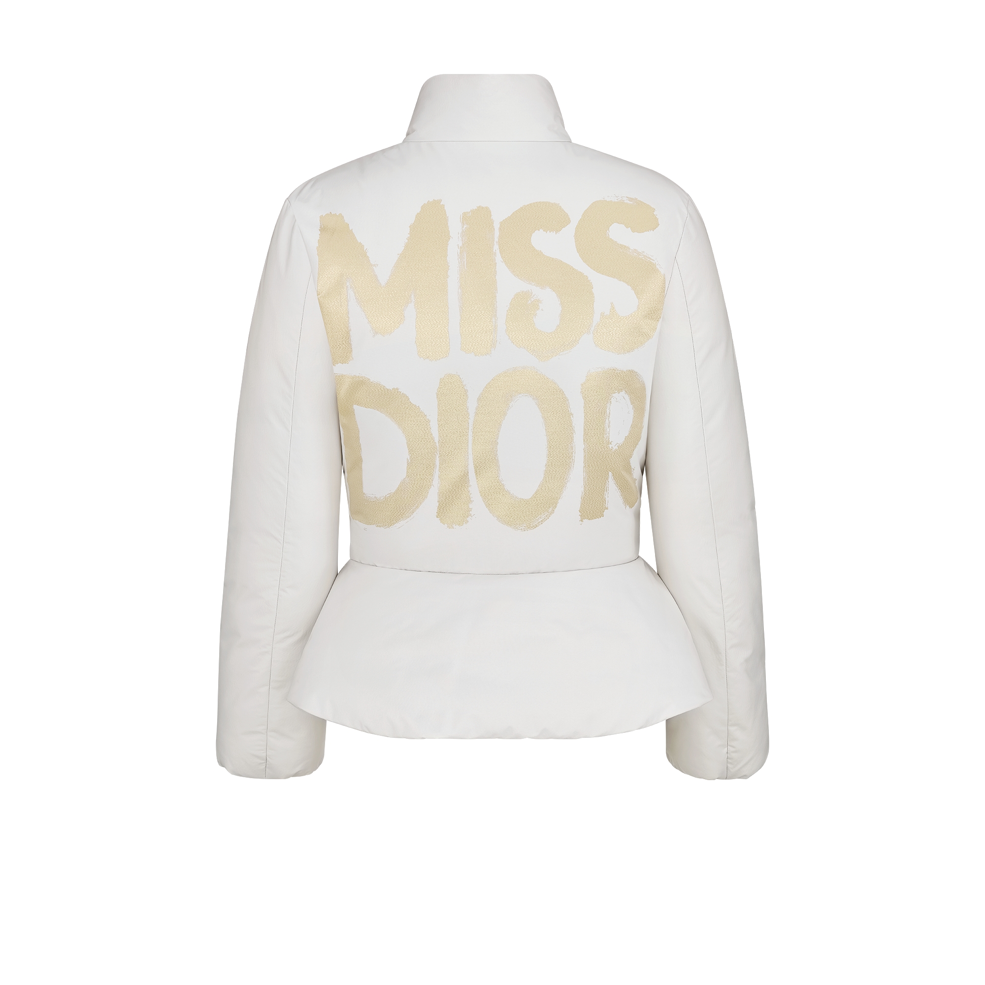 DiorAlps Jacket White Quilted Technical Taffeta with Gold-Tone Miss ...