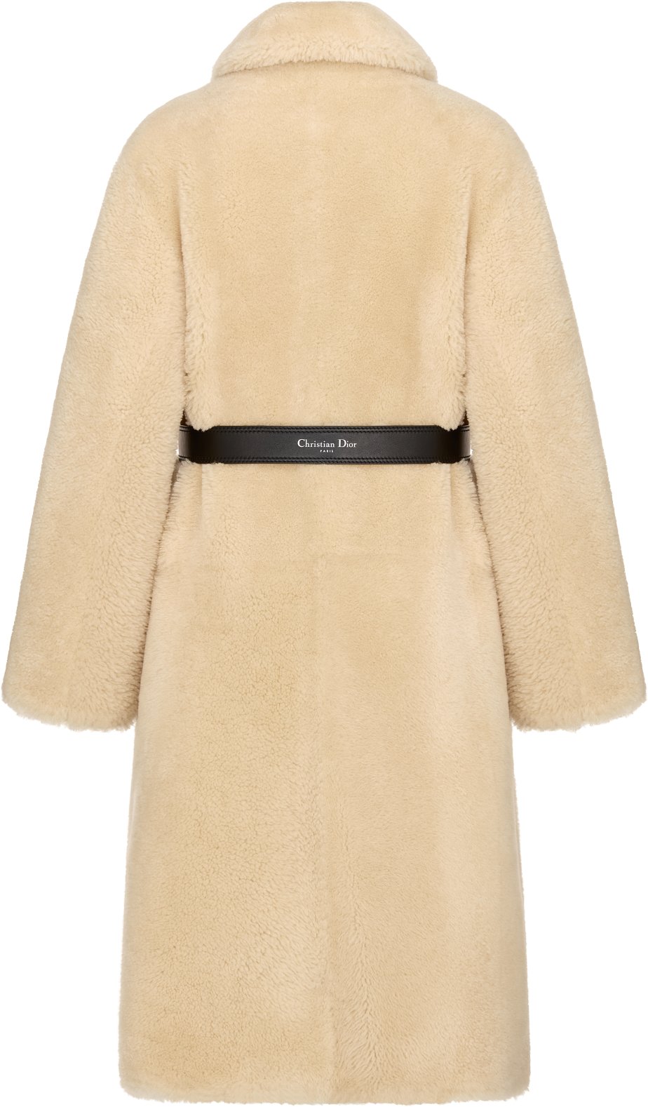 Belted Reversible Coat Beige Lambskin Shearling | DIOR