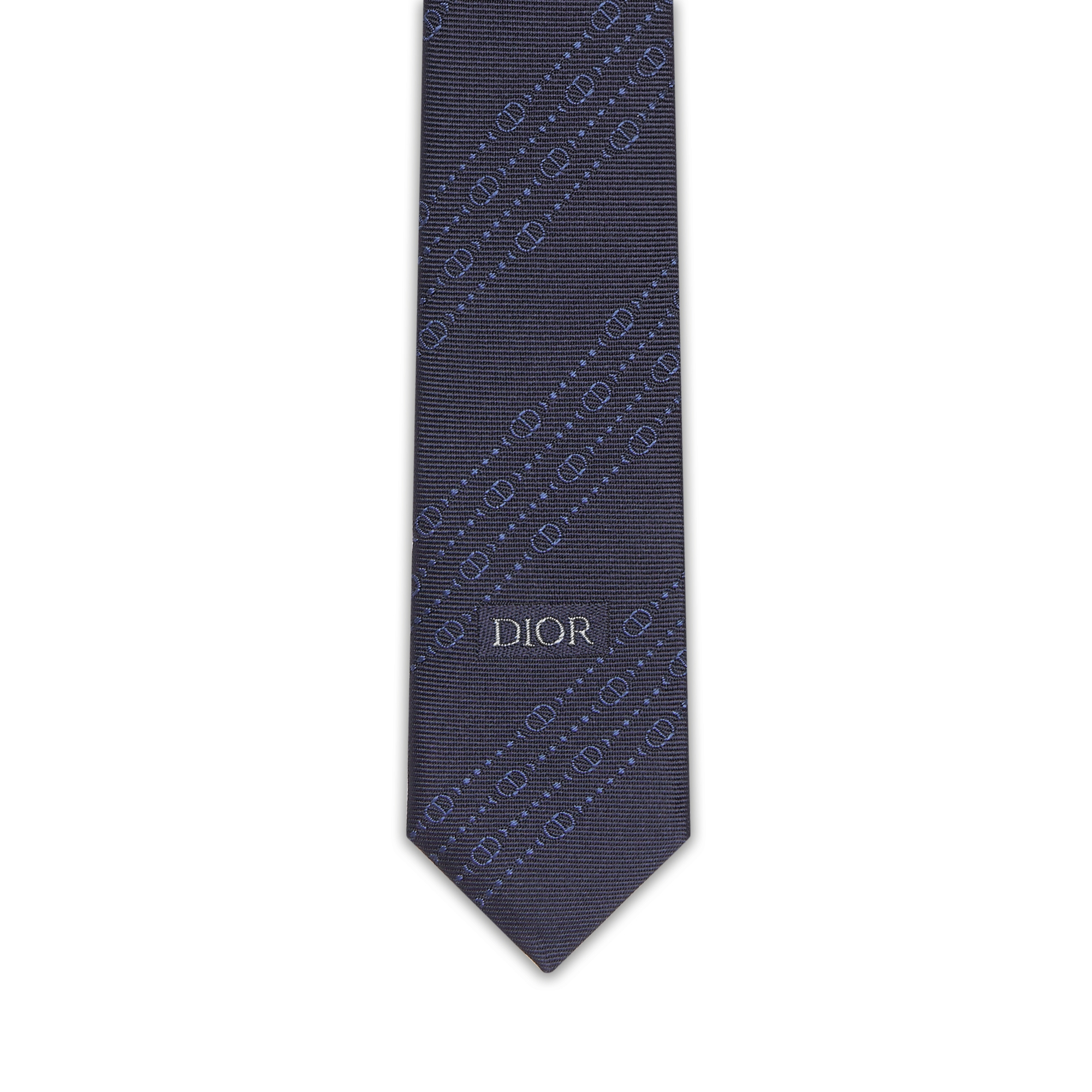 CD Icon Striped Tie Navy Blue and Blue Silk | DIOR