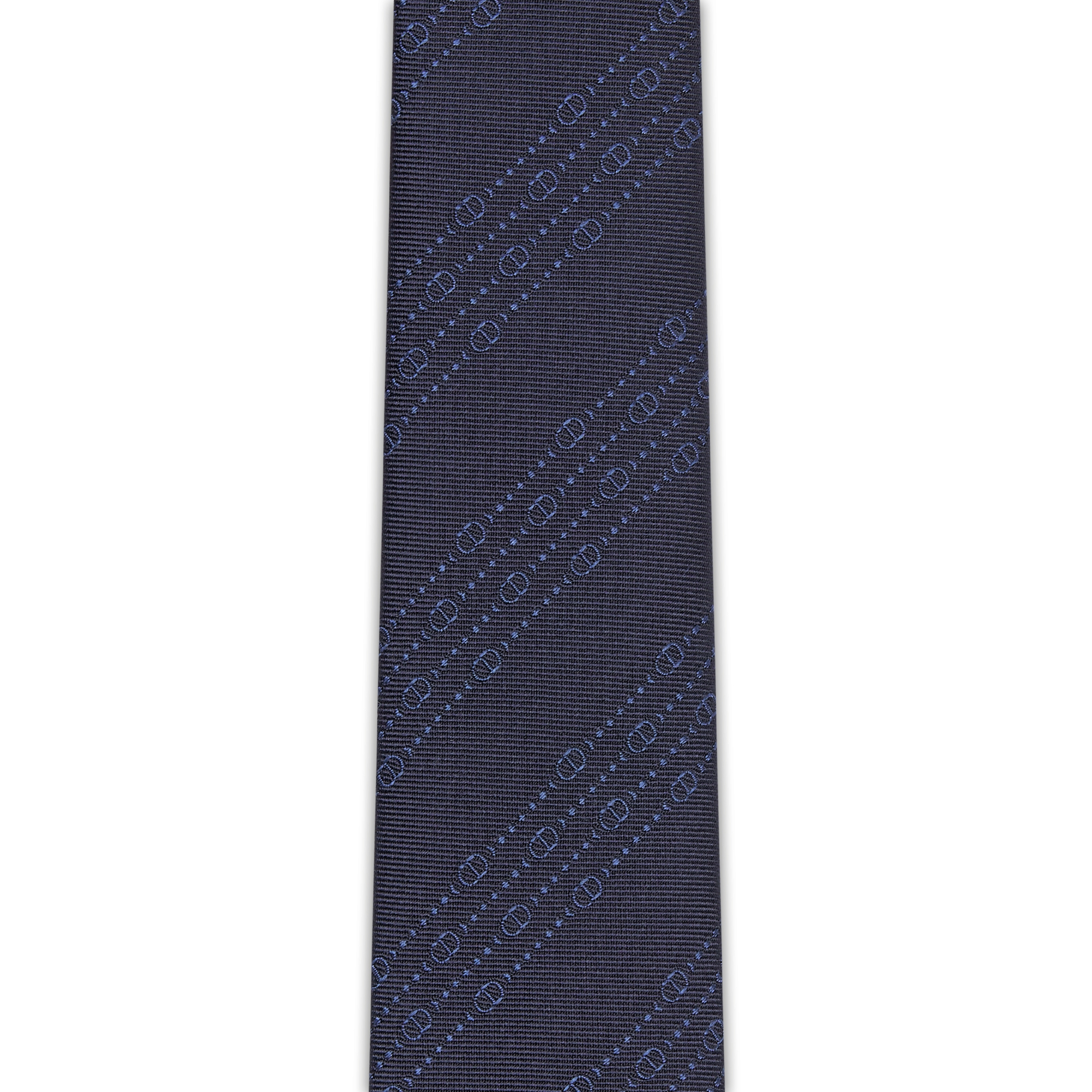 CD Icon Striped Tie Navy Blue and Blue Silk | DIOR