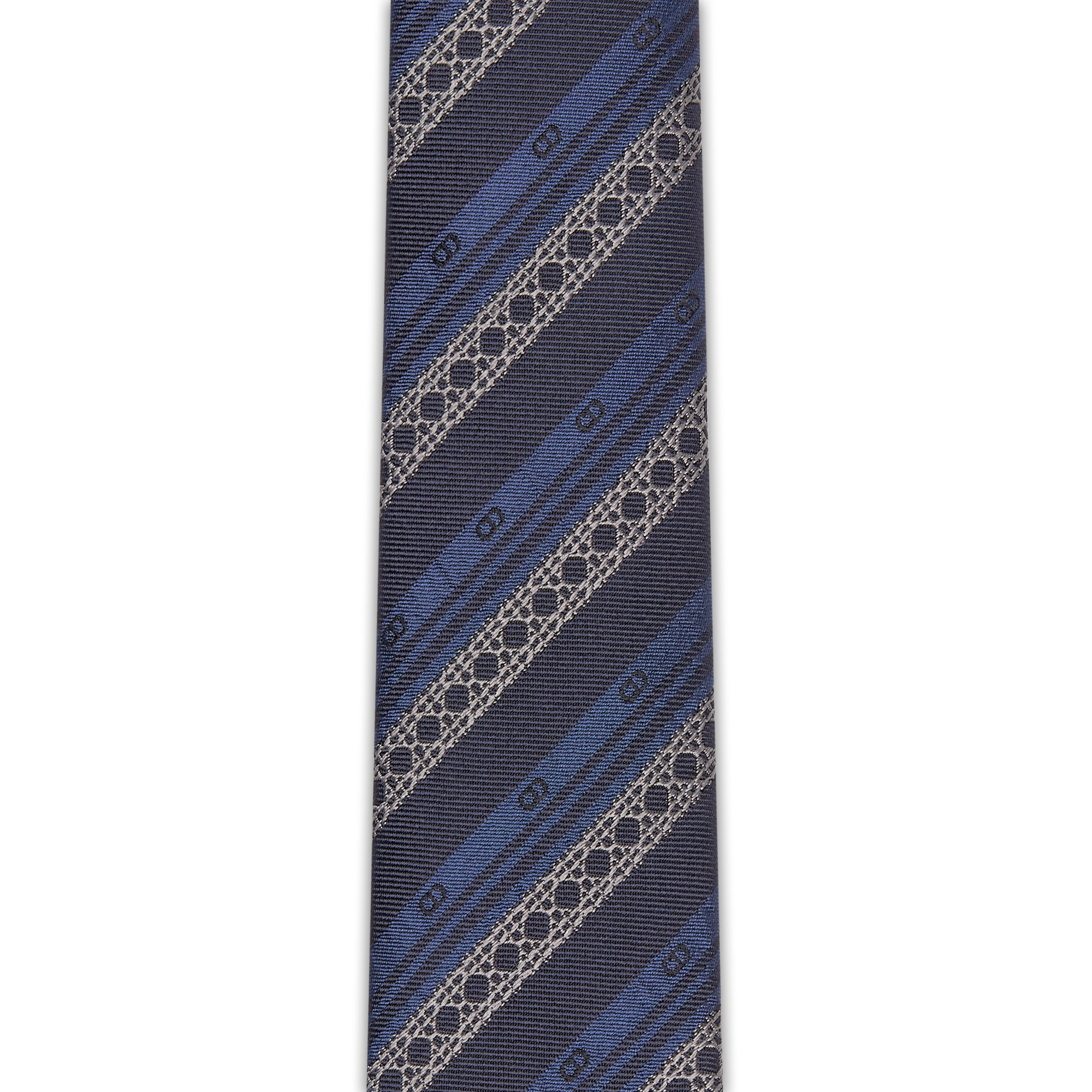 Corbata Cannage de rayas Seda azul marino, azul y blanca | DIOR