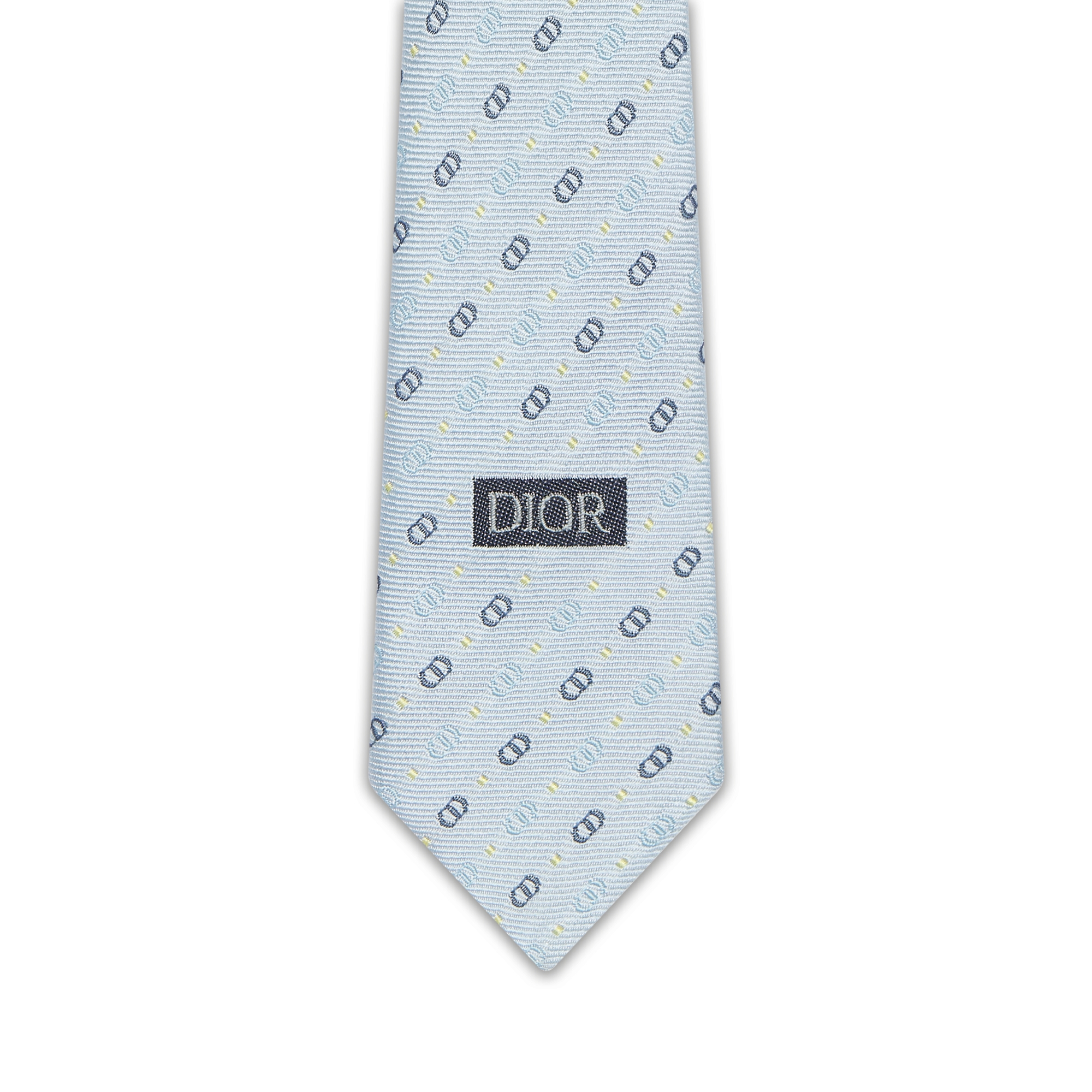 Nano CD Icon Tie Light Blue, Blue and Yellow Silk | DIOR