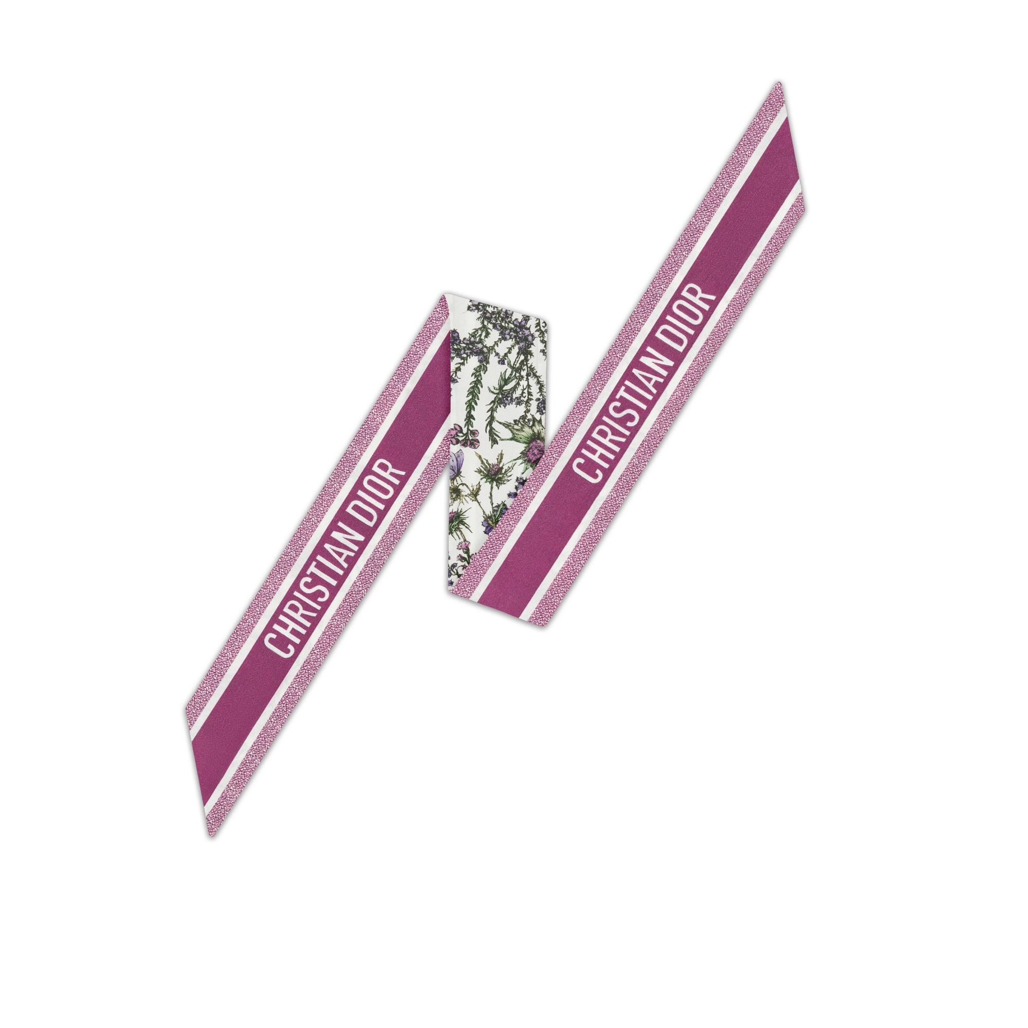 Dior Chardons Mitzah Scarf Ivory and Purple Multicolor Silk Twill | DIOR