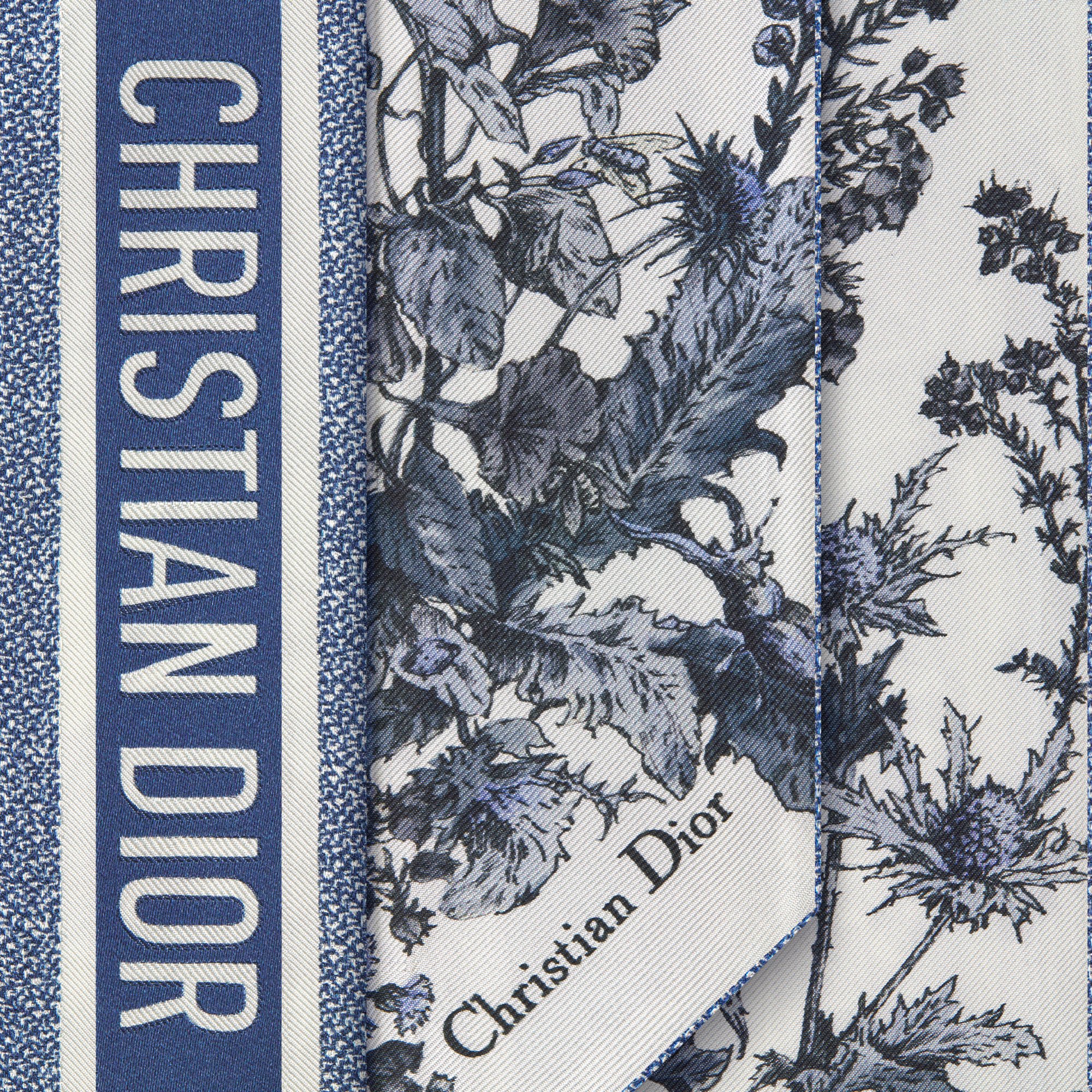 Dior Chardons Mitzah Scarf Ivory and Navy Blue Silk Twill | DIOR