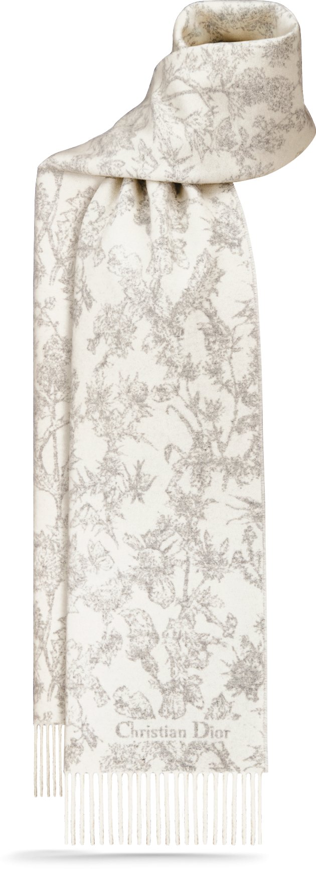 Dior Chardons Scarf Gray Cashmere and Wool | DIOR