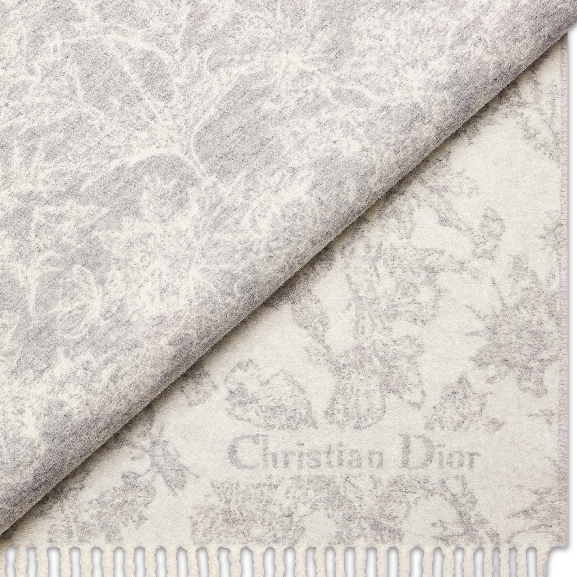 Dior Chardons Scarf Gray Cashmere and Wool | DIOR