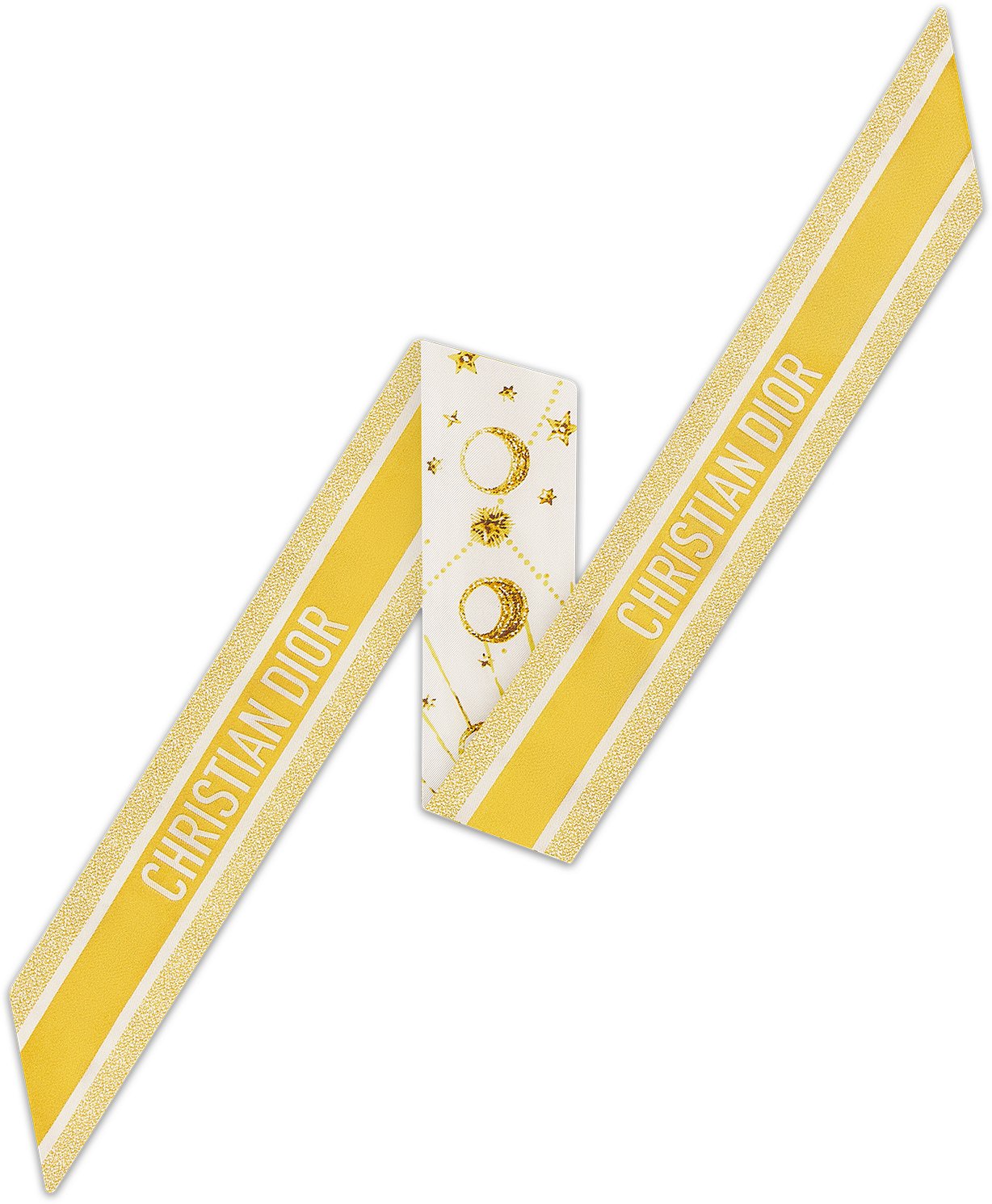 Dior Astral Mitzah Scarf White and Gold-Tone Silk Twill | DIOR
