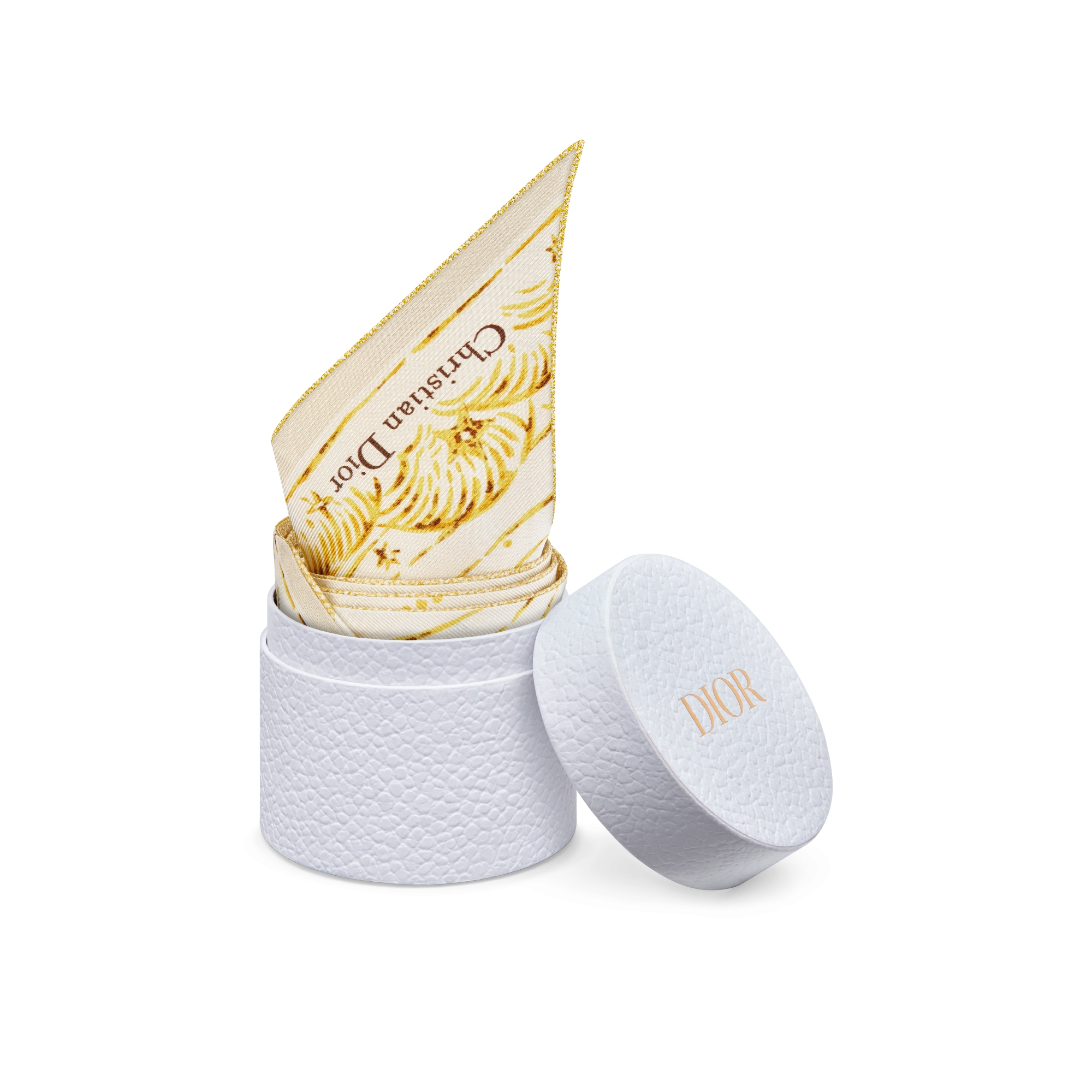 Dior Astral Mitzah Scarf White and Gold-Tone Silk Twill | DIOR
