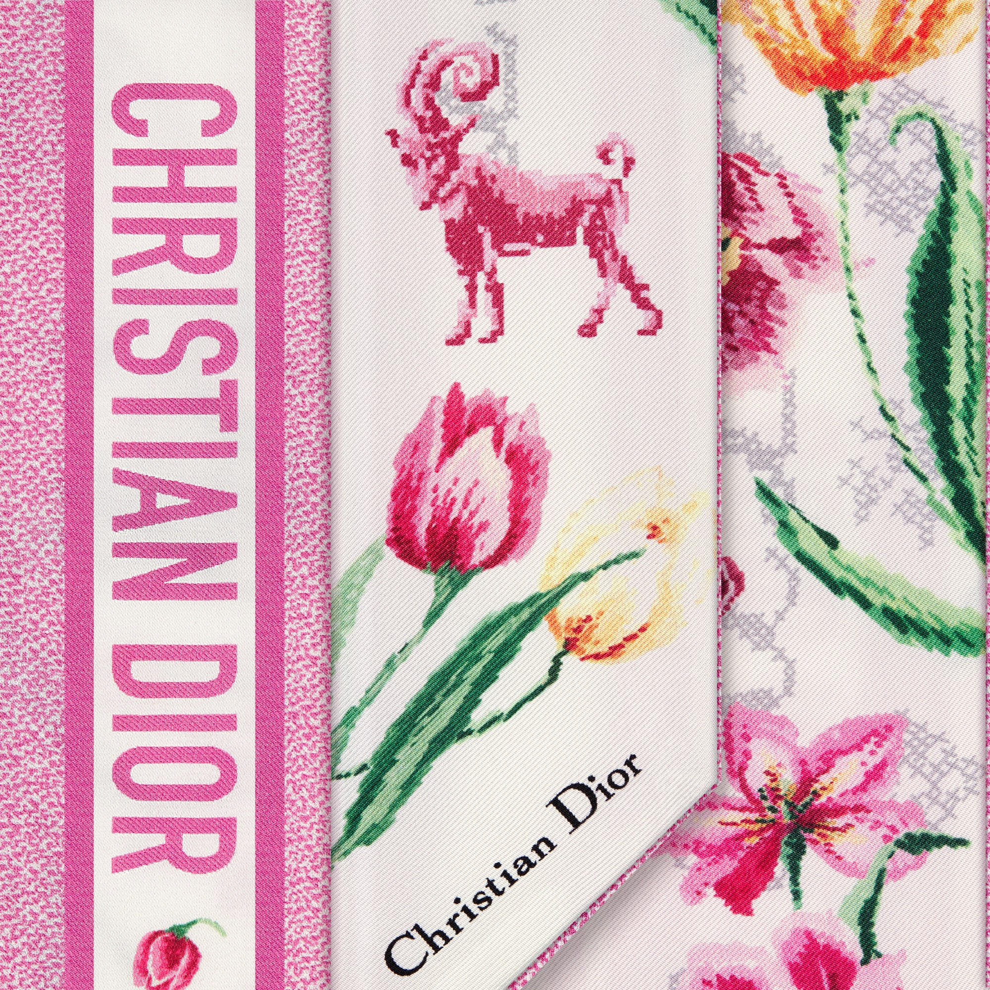 Mitzah Christian Dior 1947 Zodiac Áries Twill de seda multicolorido em ...