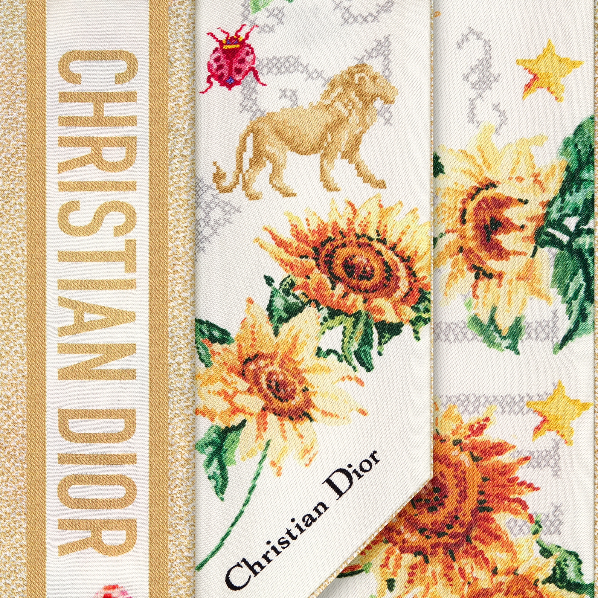 Mitzah-sjaal met Christian Dior 1947 Zodiac-print en sterrenbeeld Leeuw ...