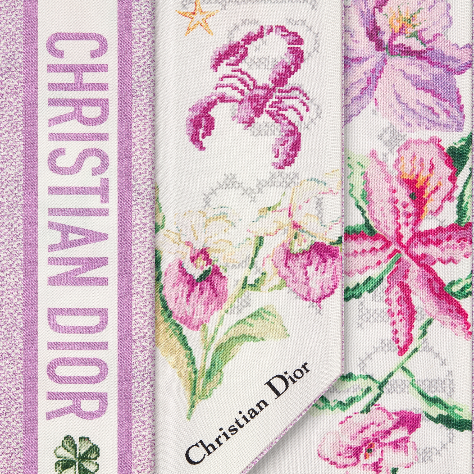 Christian Dior 1947 Zodiac Scorpio Mitzah Scarf Ivory and Pink ...