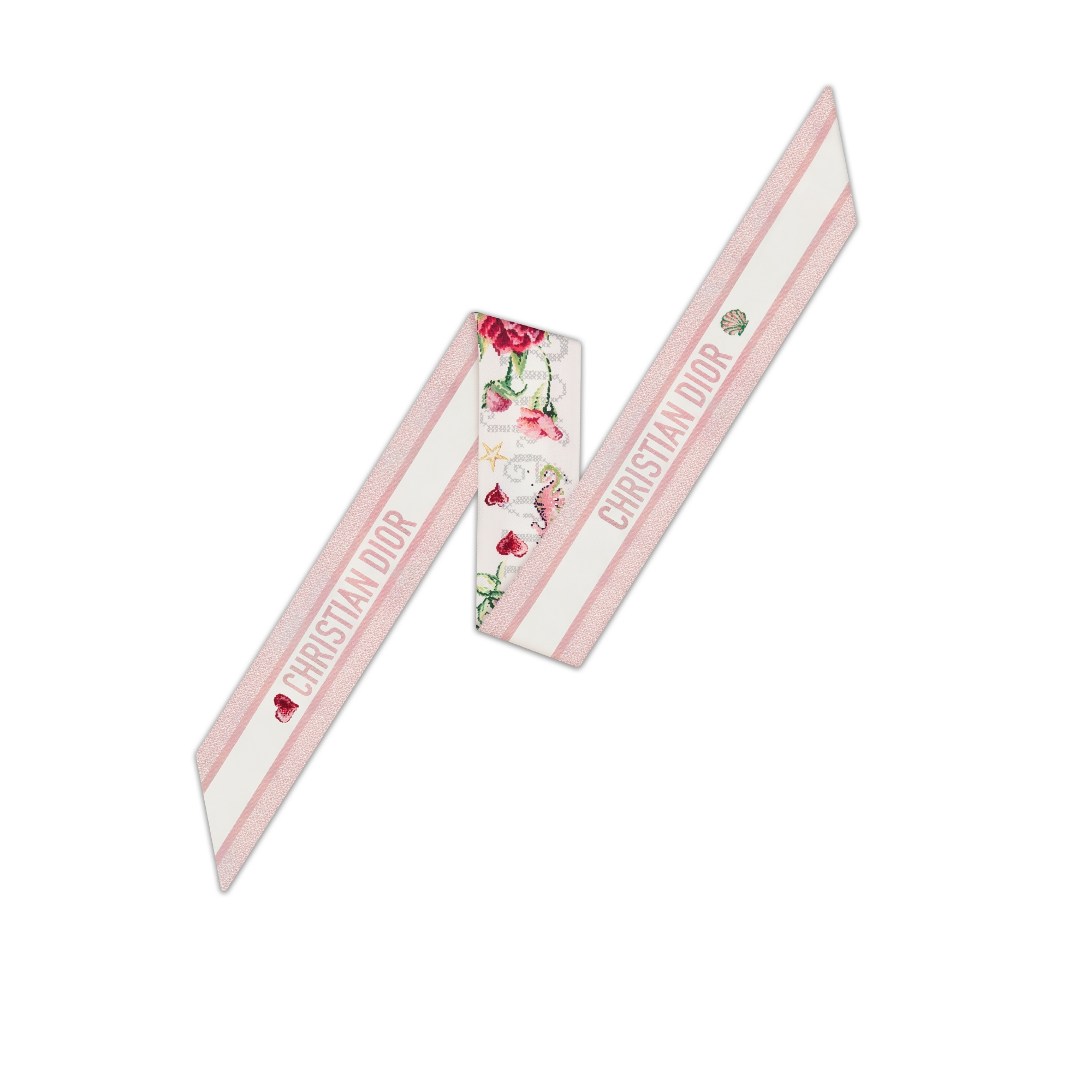 Christian Dior 1947 Zodiac Pisces Mitzah Scarf Ivory and Pale Pink ...