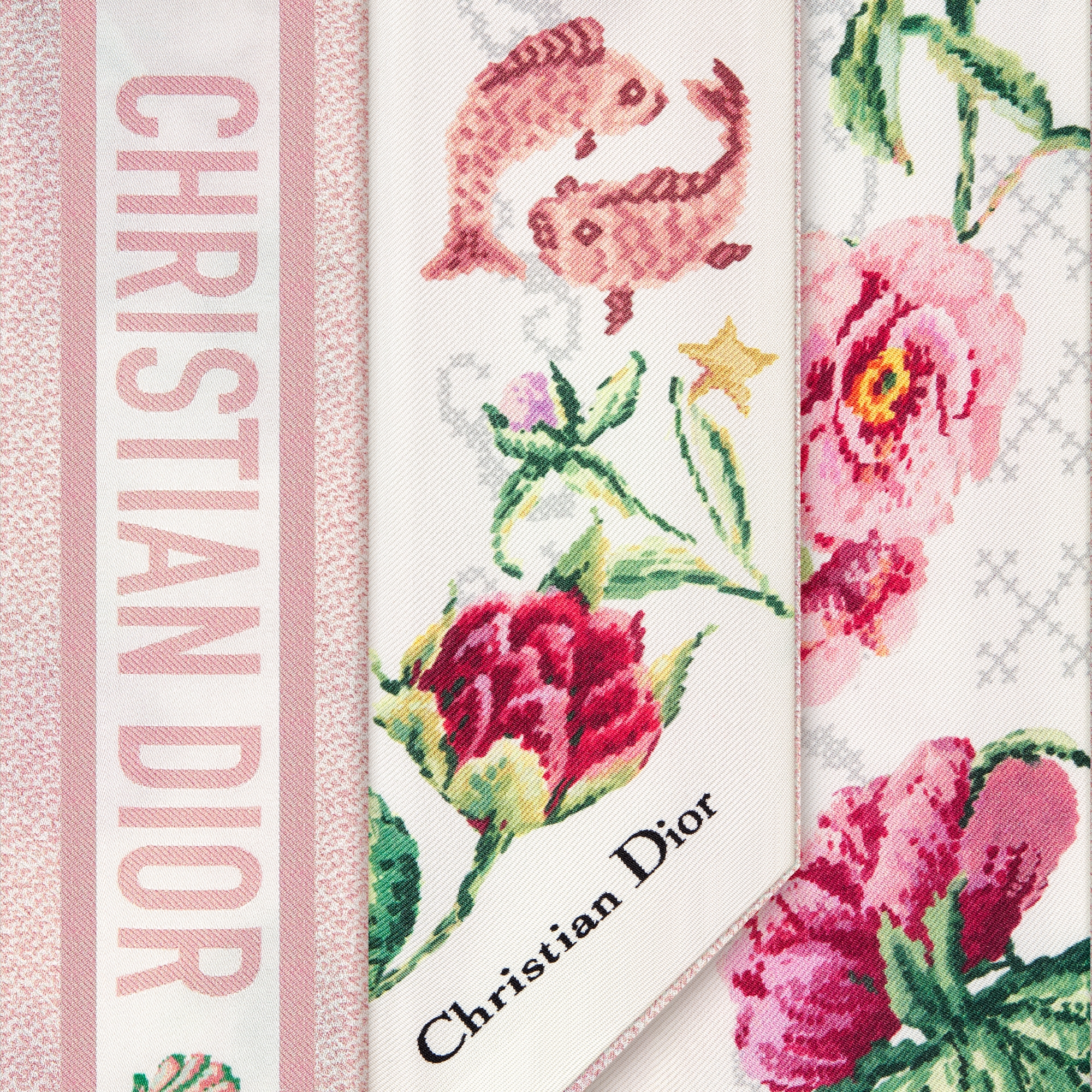 Christian Dior 1947 Zodiac Pisces Mitzah Scarf Ivory and Pale Pink ...
