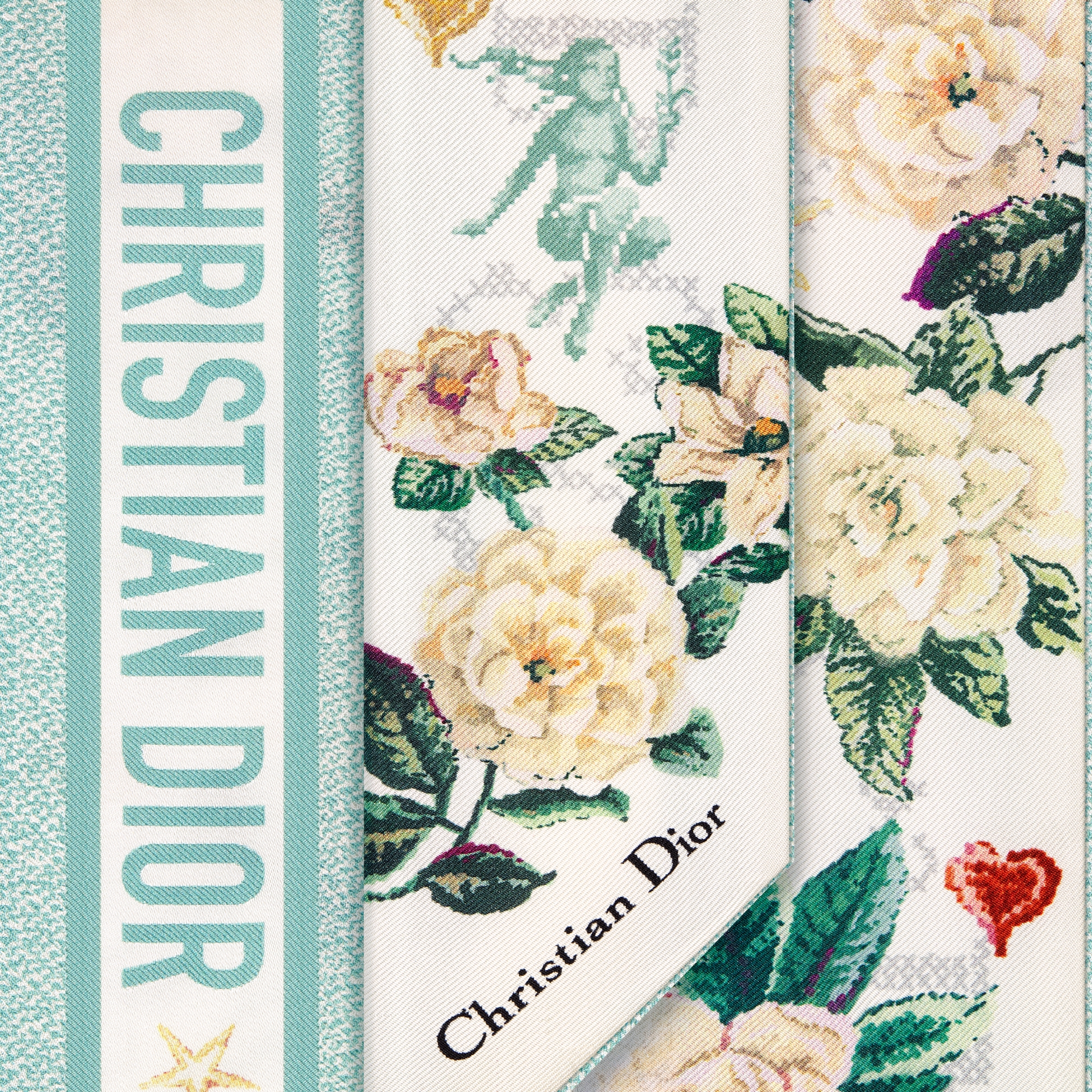 Mitzah Christian Dior 1947 Zodiac Vergine Twill di seta color avorio e ...